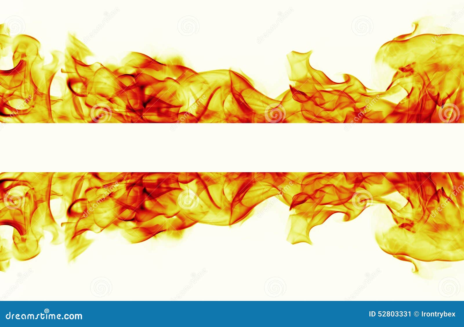 Burning Fire Flame Frame on White Background Stock Illustration ...