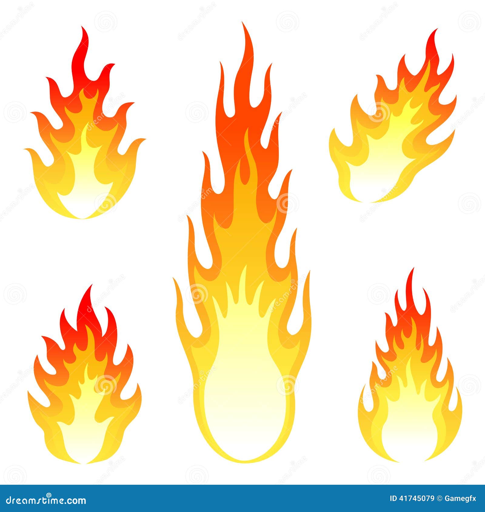 Burning Fire and Flame Vector Set Isolated on Stock Vector ...