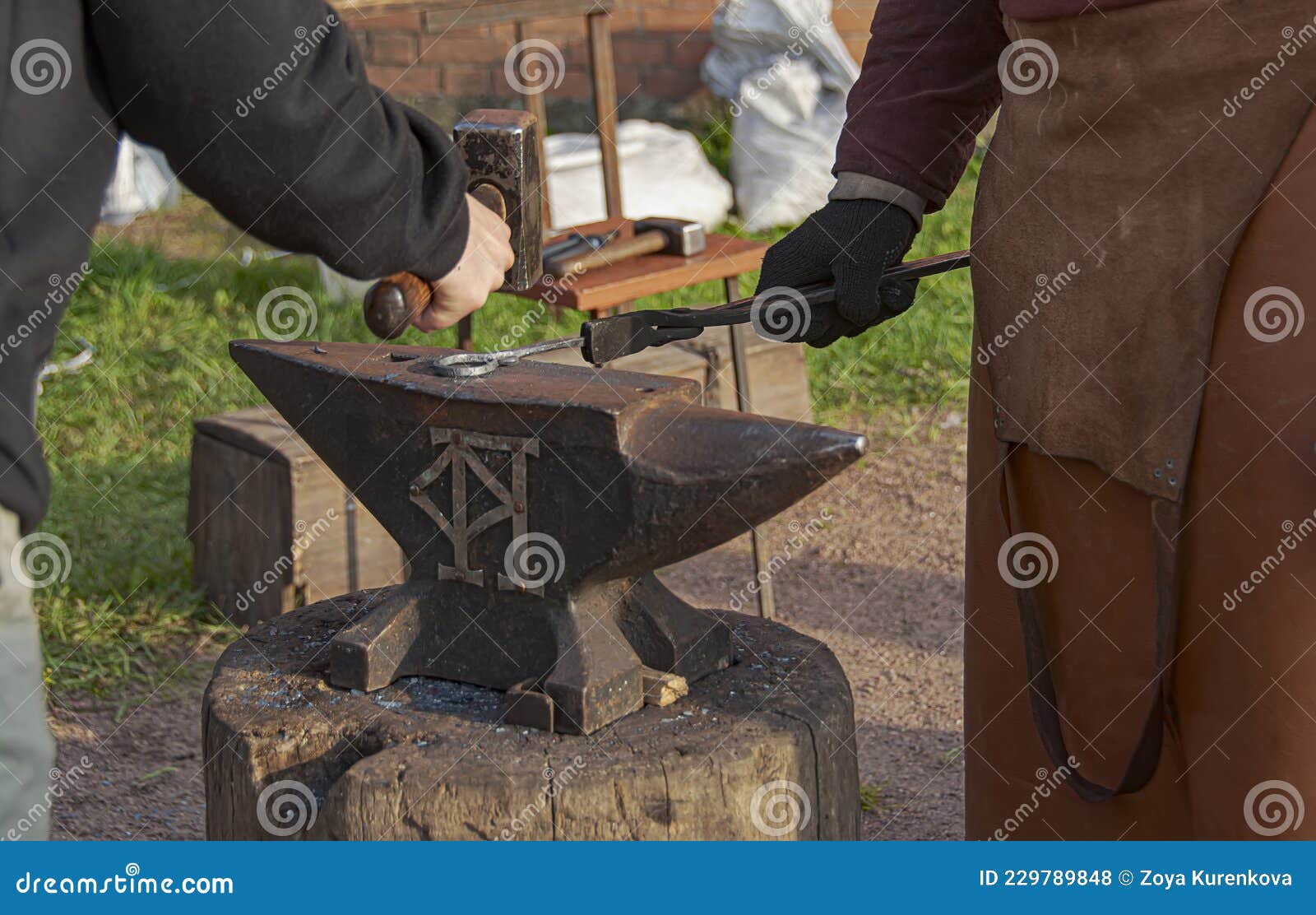 A Burning Fire in a Forge for Forging Iron Products Stock Photo - Image ...