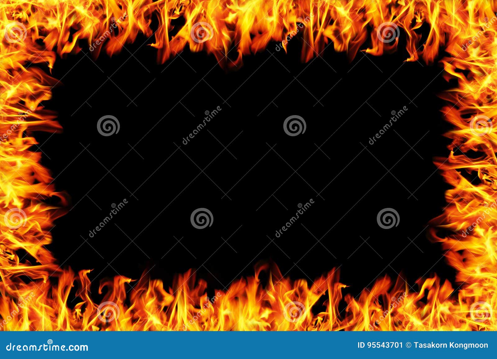 Burning fire frame stock image. Image of detail, gallery - 95543701