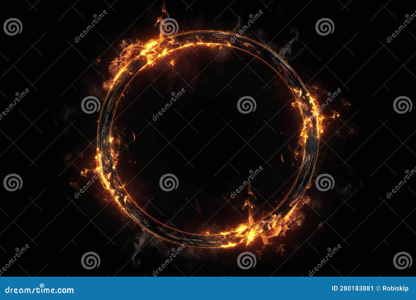 Burning Fire Frame or Blazing Inferno Abstract Border Stock ...