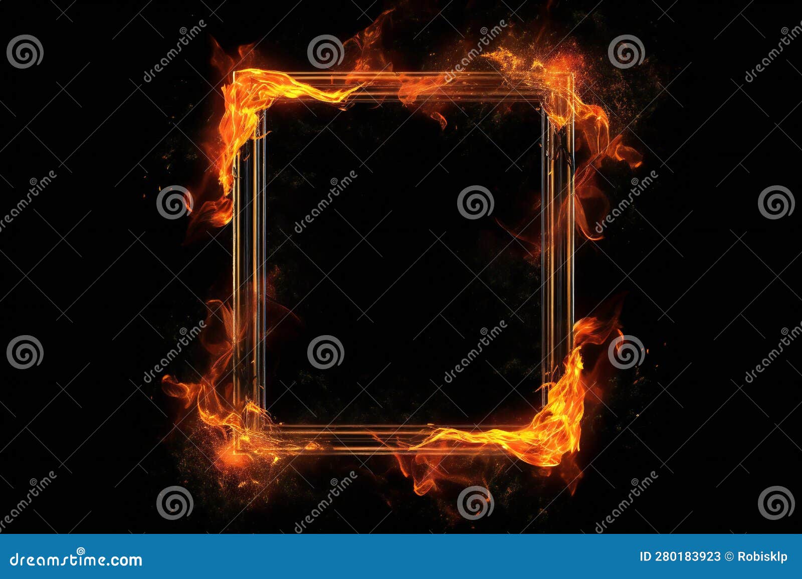 Burning Fire Frame or Blazing Inferno Abstract Border Stock ...