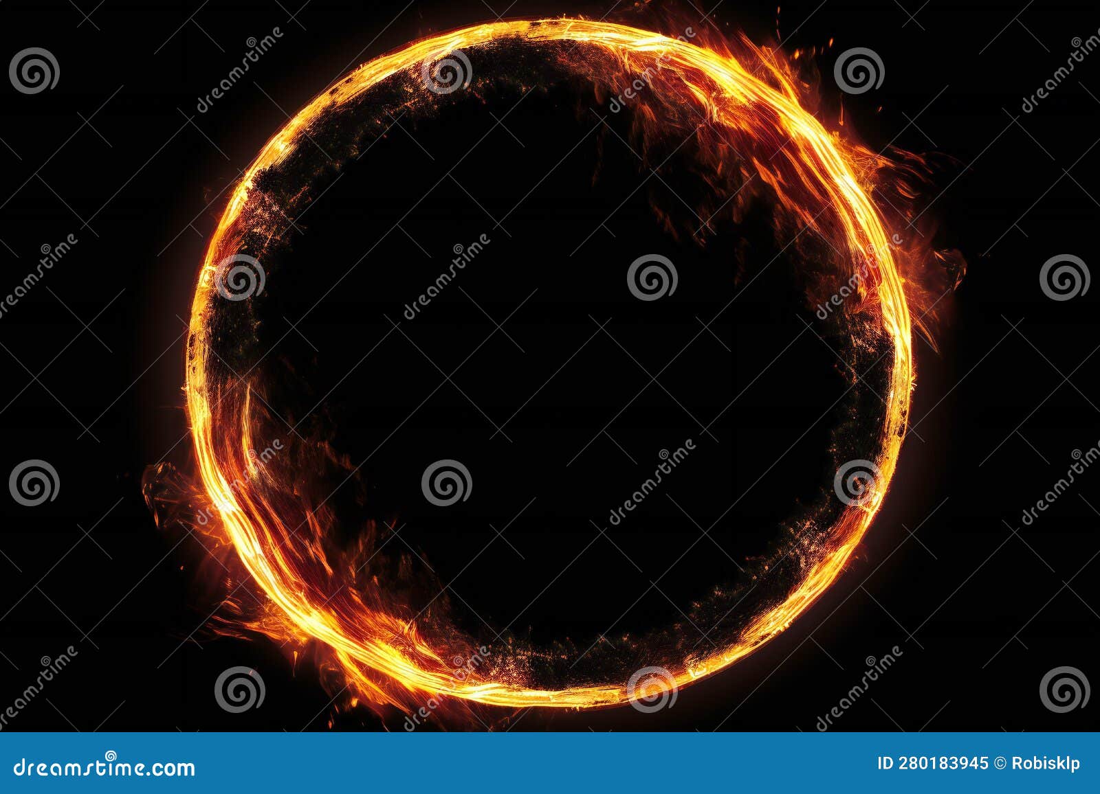 Burning Fire Frame or Blazing Inferno Abstract Border Stock ...