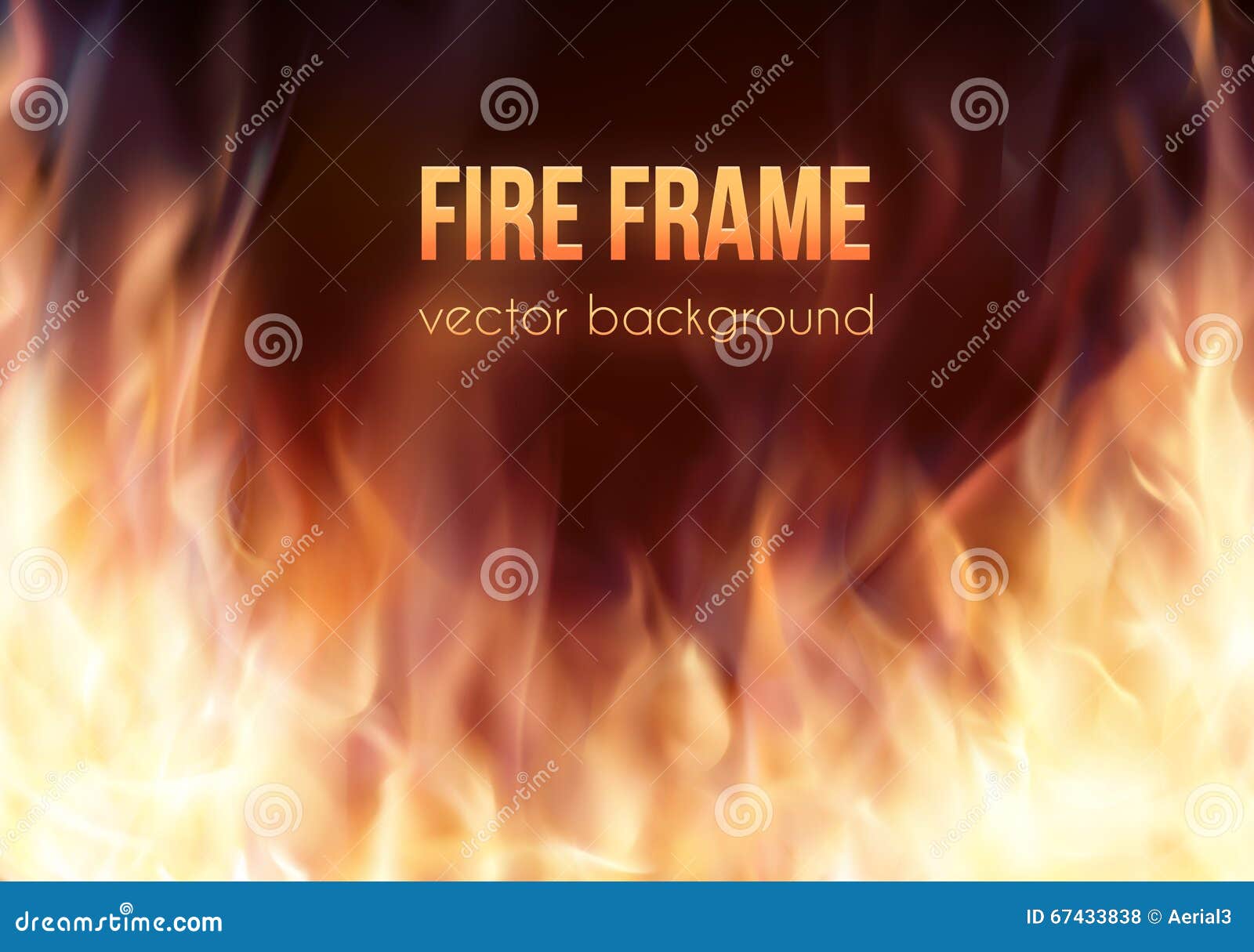 Burning Fire Frame. Vector Fiery Background Stock Vector - Illustration ...