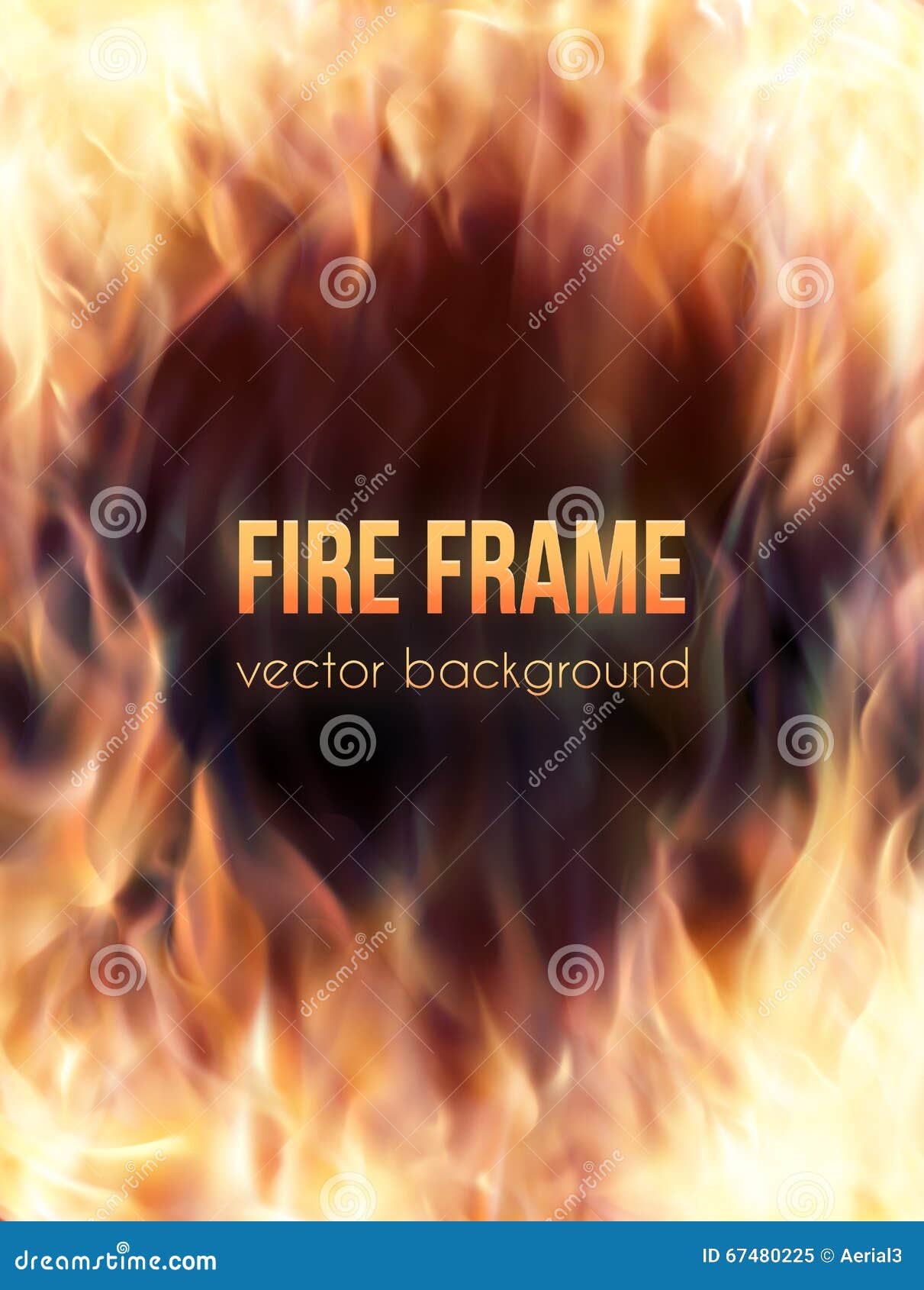 Burning Fire Frame. Vector Fiery Background Stock Vector - Illustration ...