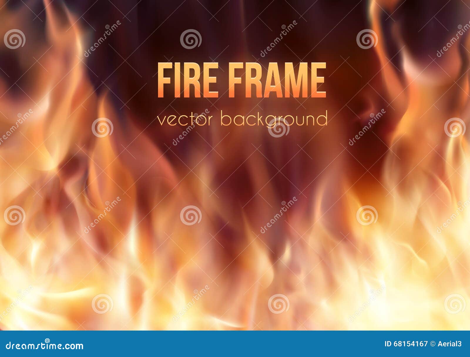 Burning Fire Frame. Vector Fiery Background Stock Vector - Illustration ...