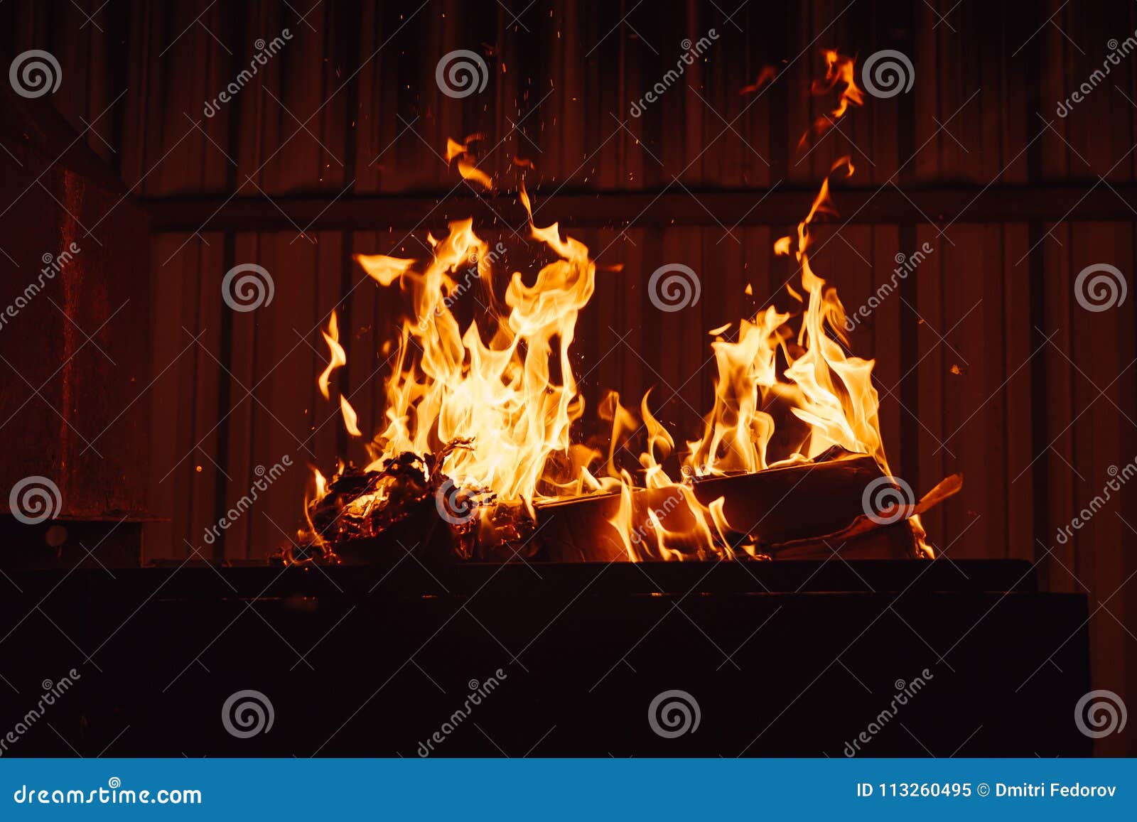 Burning Fire on the grill stock image. Image of heat - 113260495