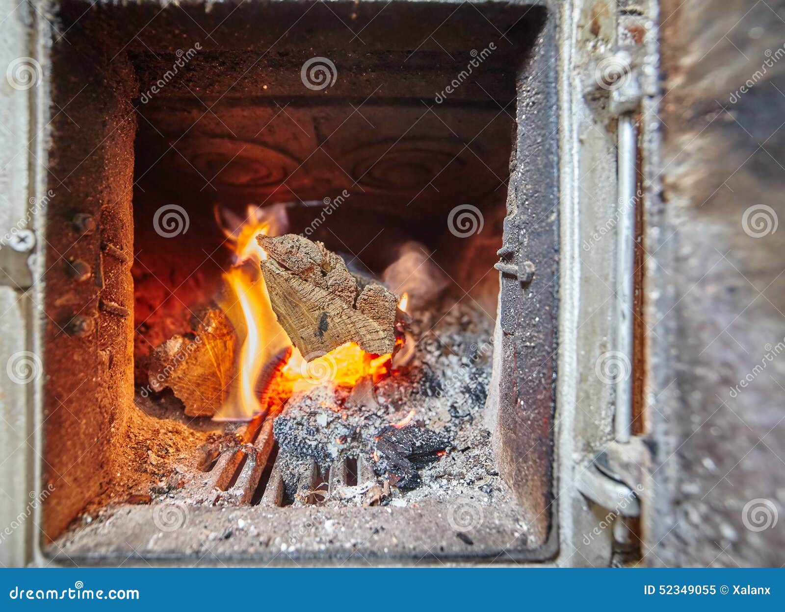 Burning Fire Inside a Heater with Stove Stock Image - Image of energy ...
