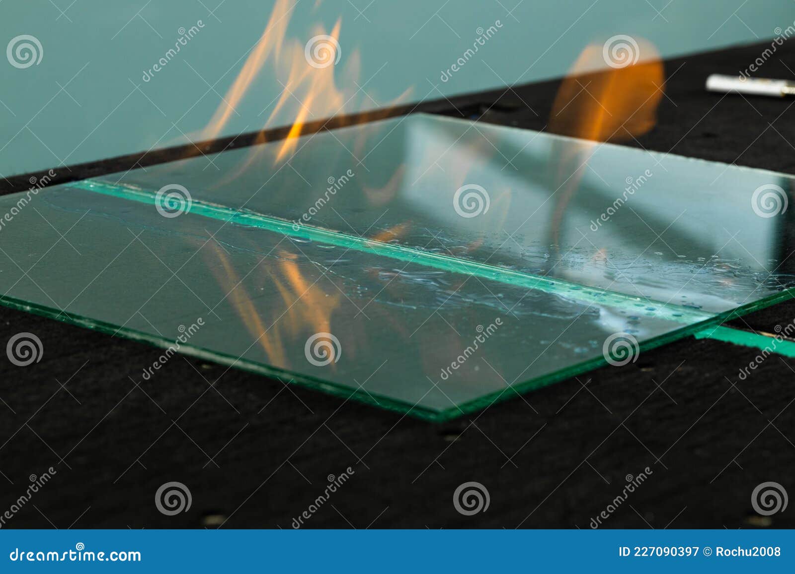 Burning Safety Glass with Fire Stock Image - Image of background ...