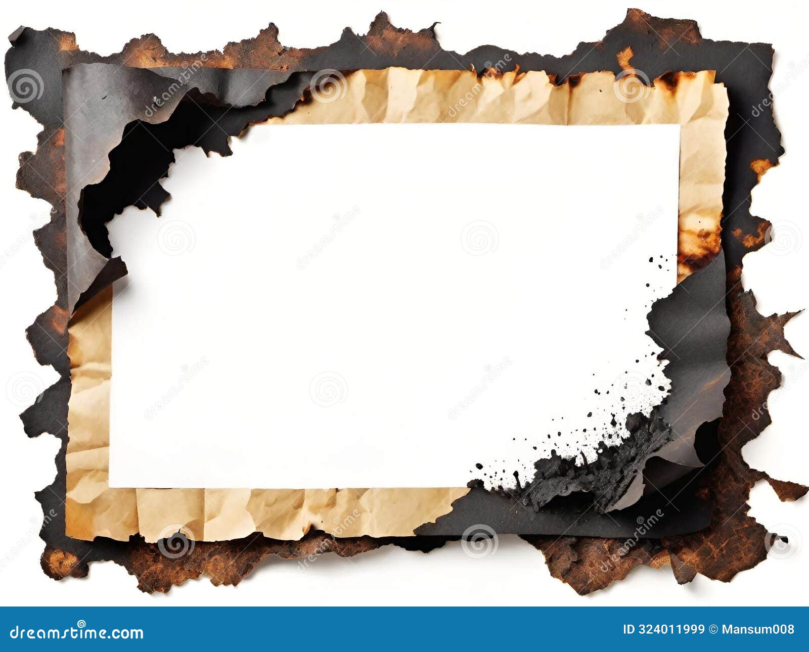 Burning fire paper frame stock illustration. Illustration of paper ...