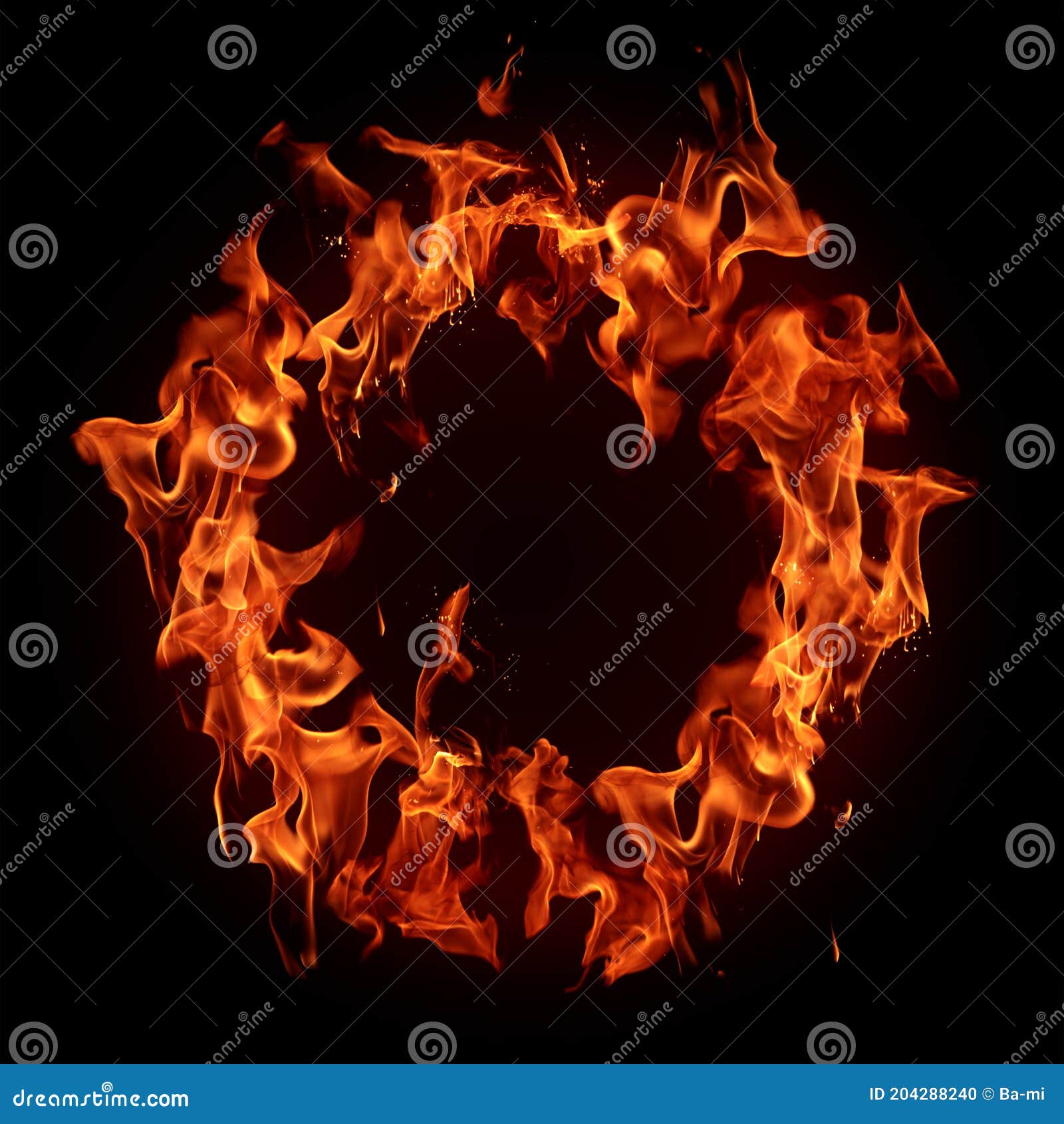 Burning fire ring stock photo. Image of fire, energy - 204288240