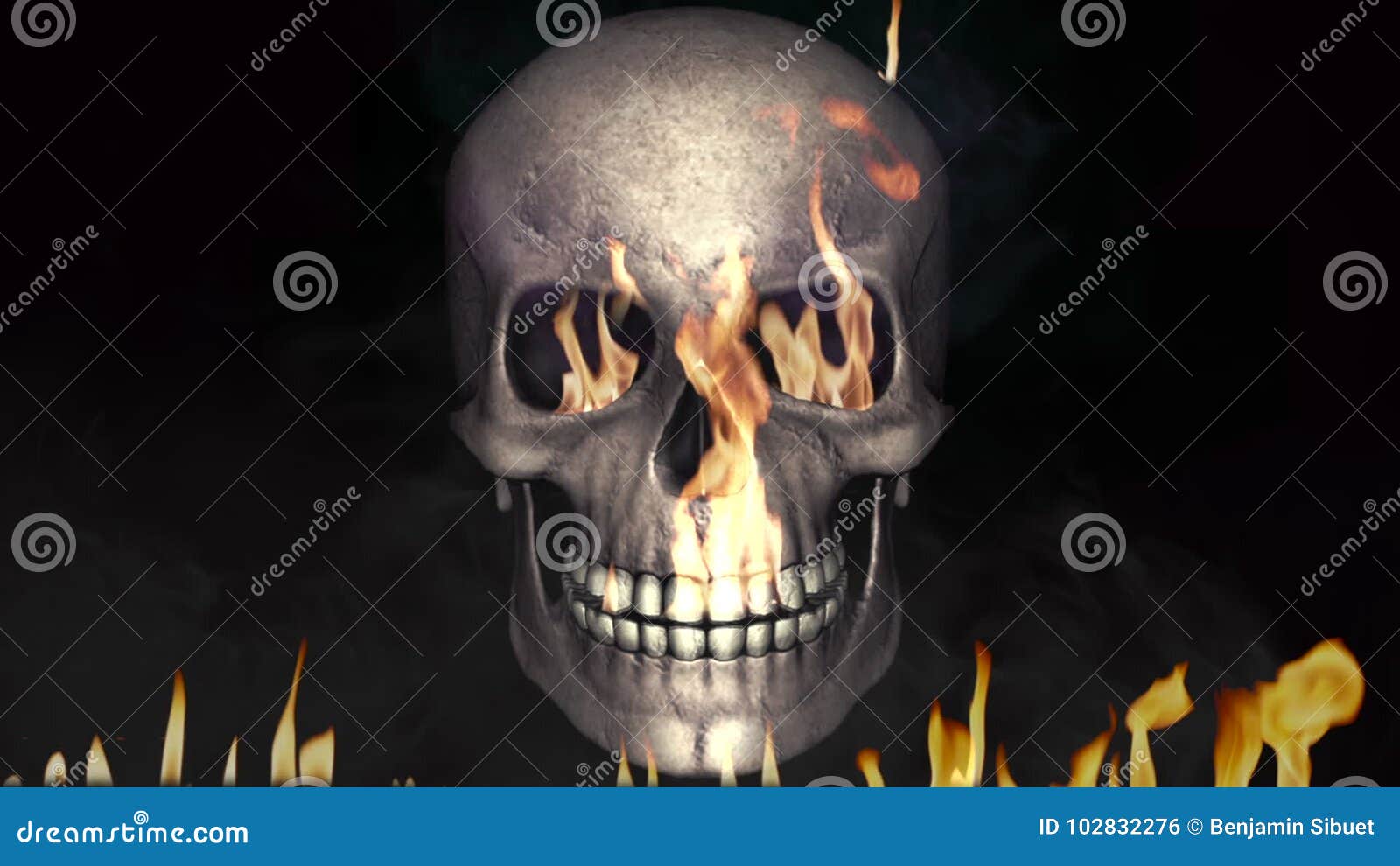 Burning Fire Skull stock footage. Video of blaze, head - 102832276