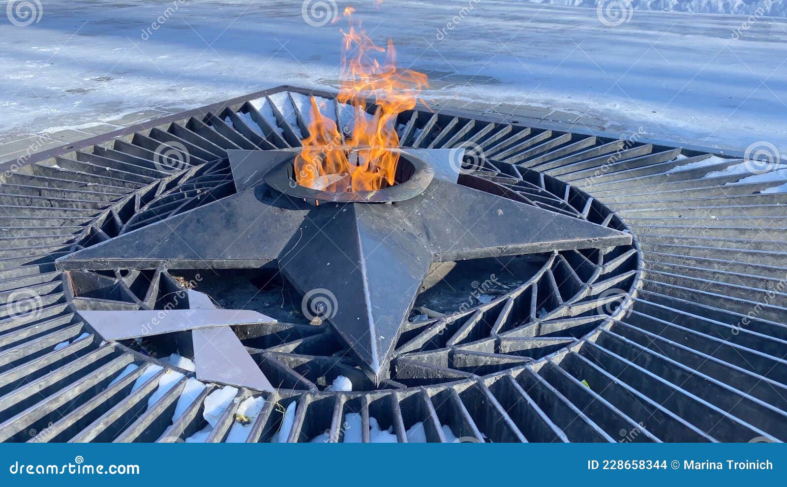 Burning Fire and Star Symbol of Memory about Second World War Editorial ...