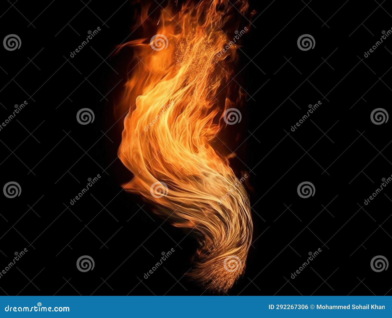 Burning Fire on the Surface Selective Focus Dark Background Stock ...