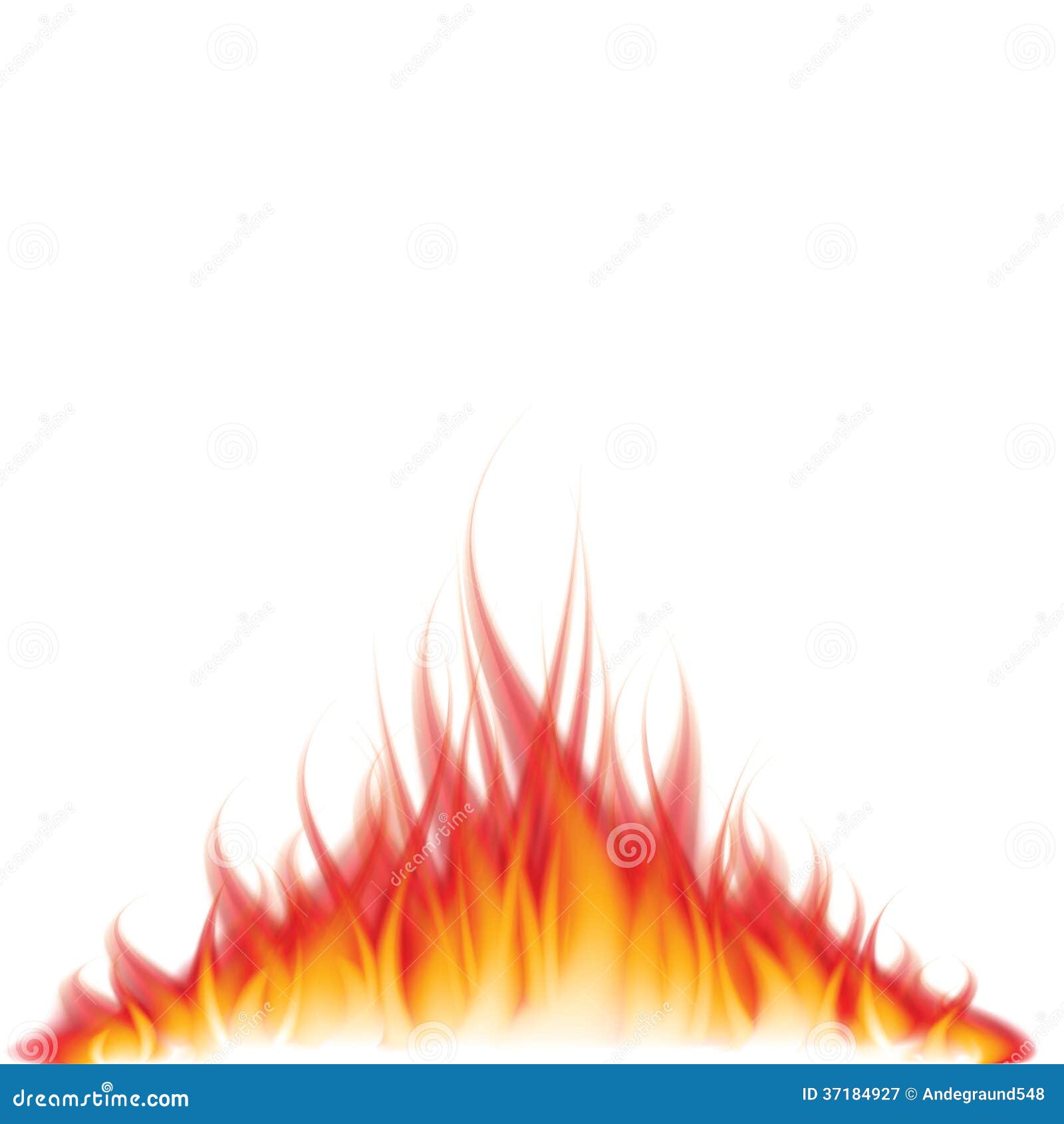 Burning Fire on White Vector Illustration Stock Vector - Illustration ...