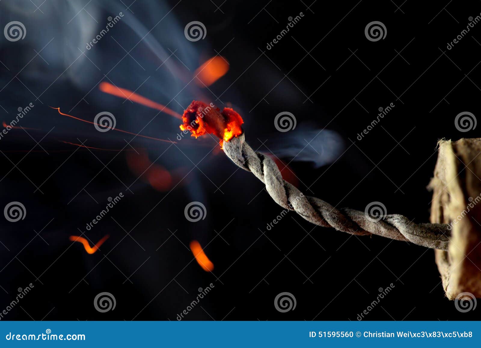Burning Firecracker stock photo. Image of firing, alarm - 51595560