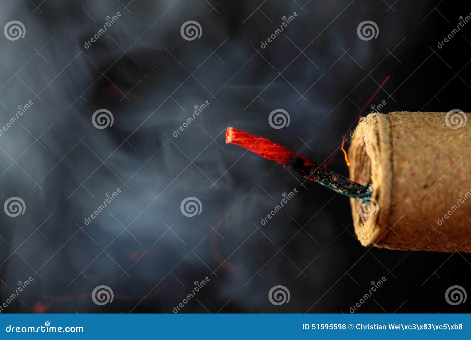Burning Firecracker stock photo. Image of ignition, flame - 51595598