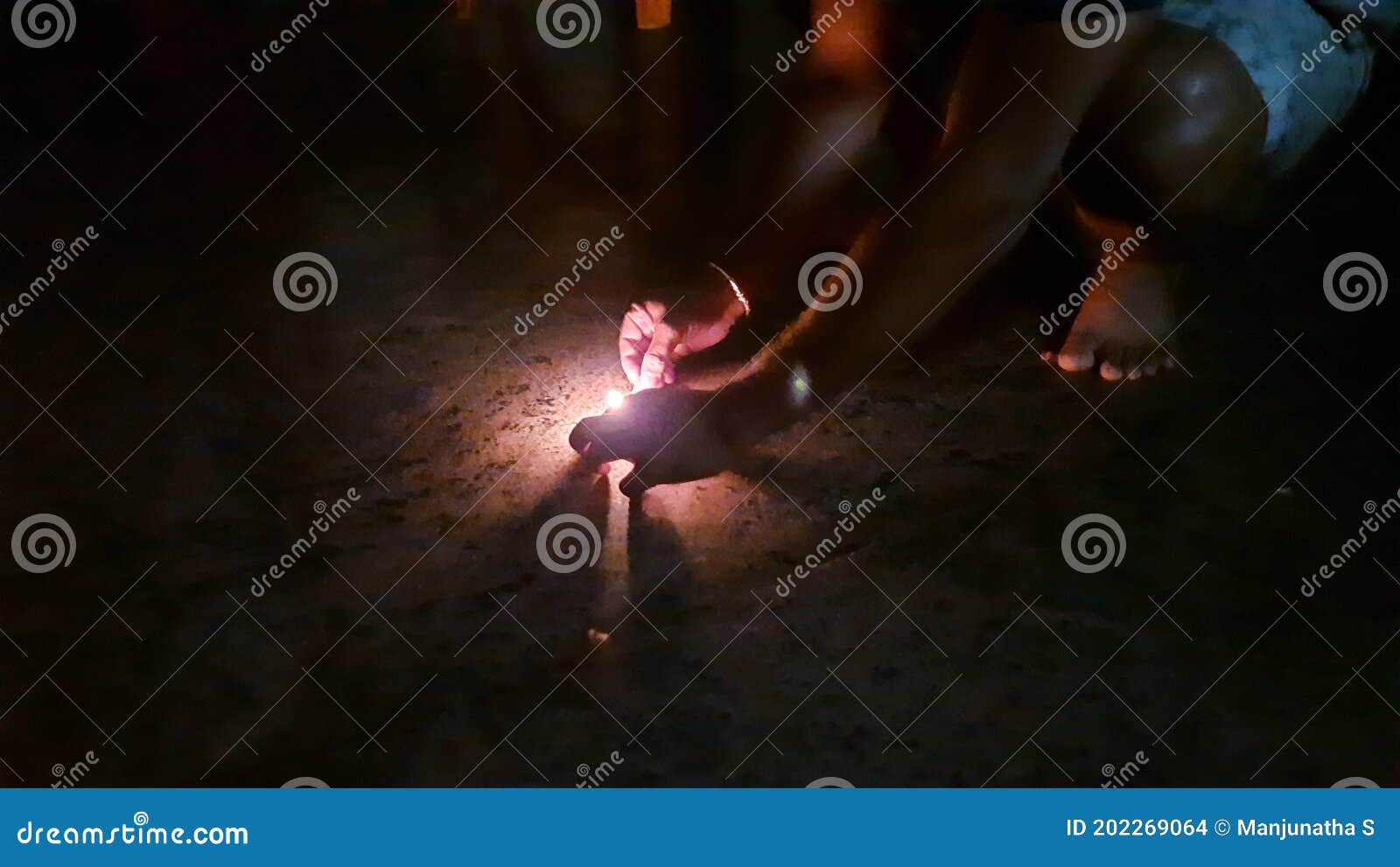 Burning Firecrackers in a Dark Outside of the House Stock Photo - Image ...