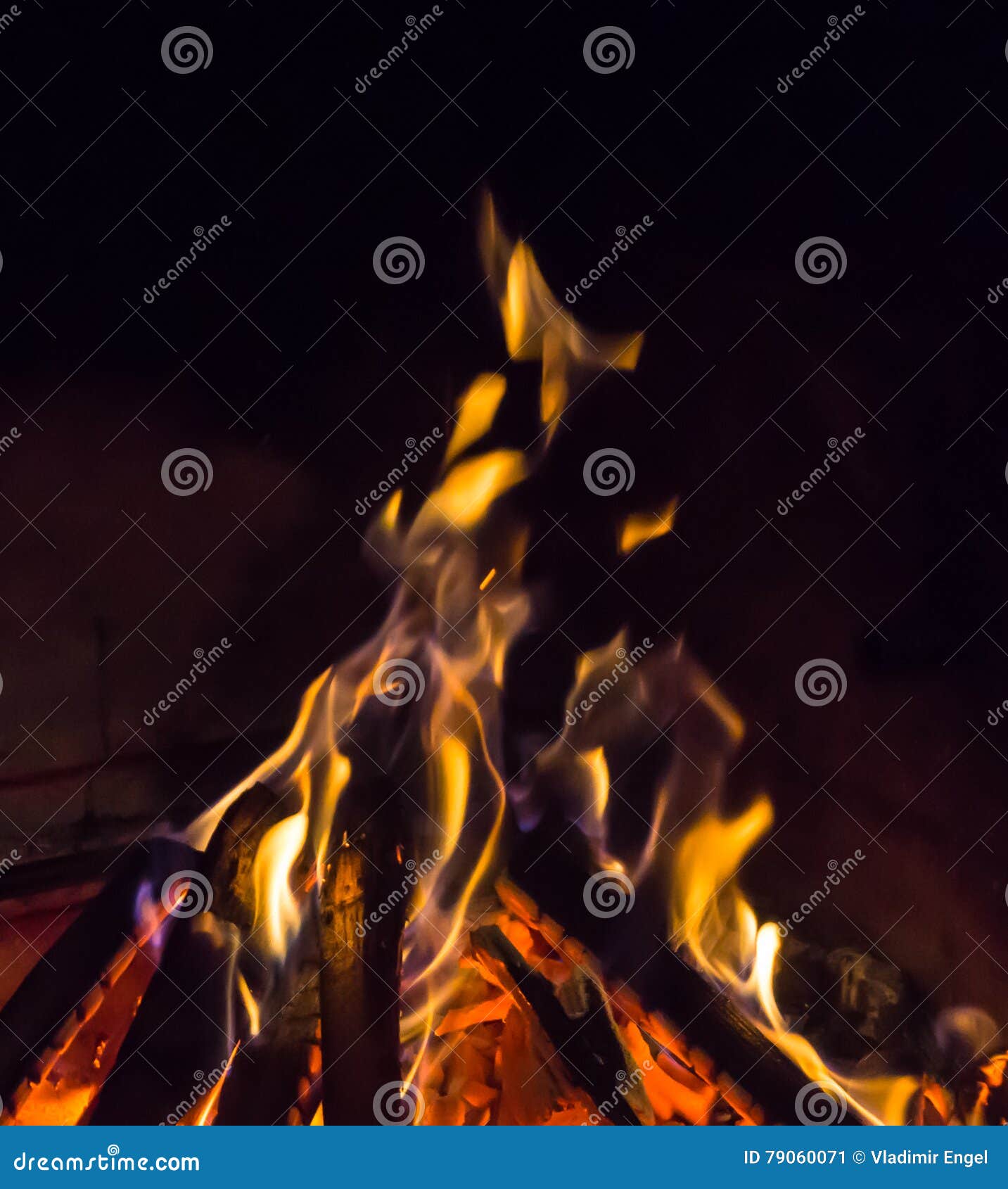 Burning Fireplace. Bonfire Warmth Fire Stock Image - Image of fireplace ...