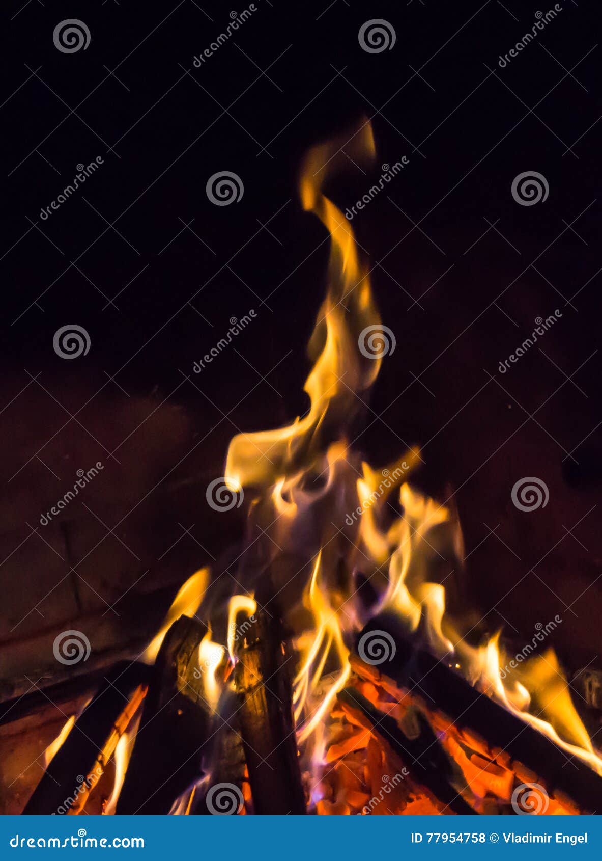 Burning Fireplace. Bonfire Warmth Object Stock Photo - Image of ...