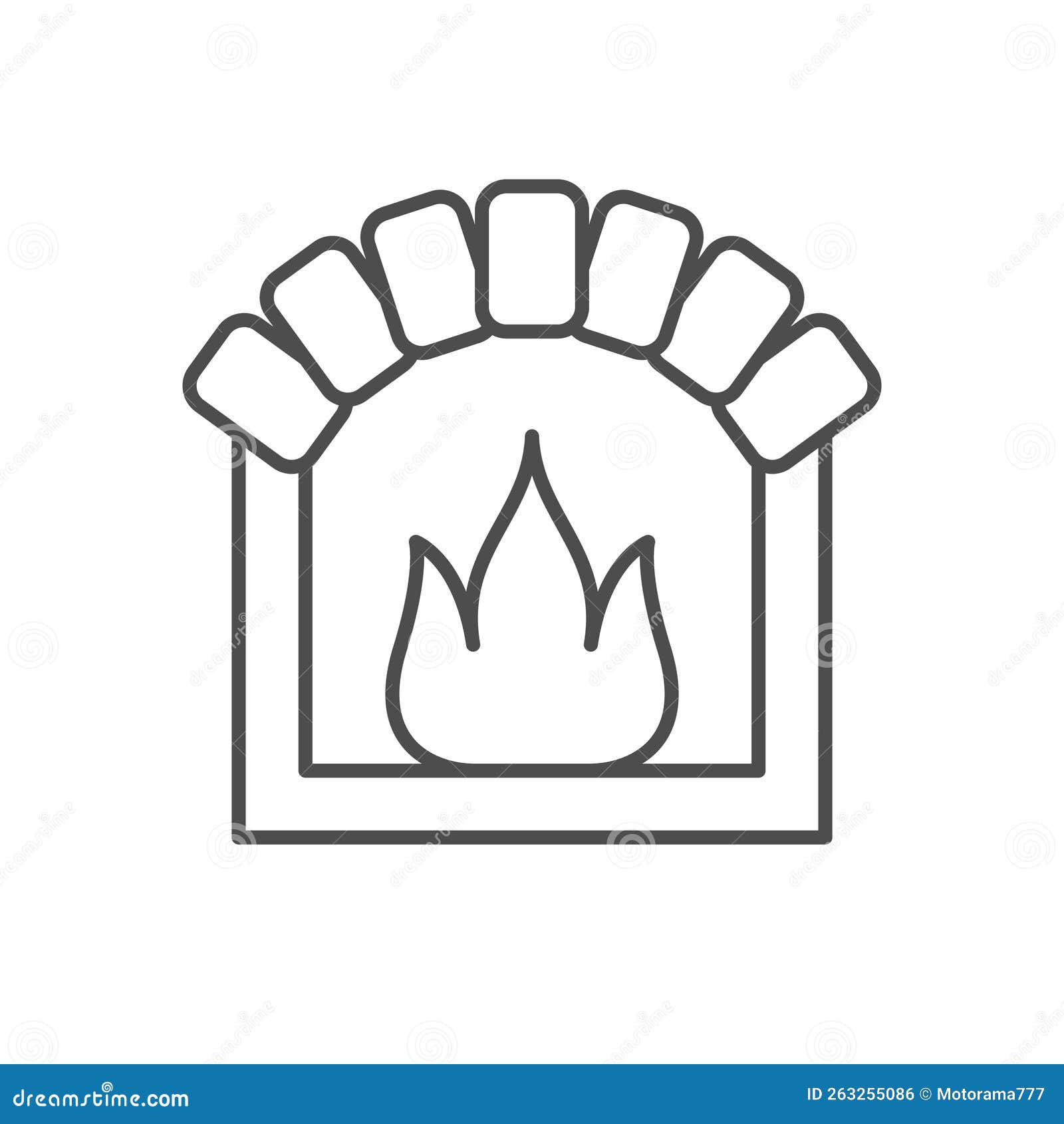 Fireplace Line Icon, House And Interior Concept. Vector Graphics. Stone ...