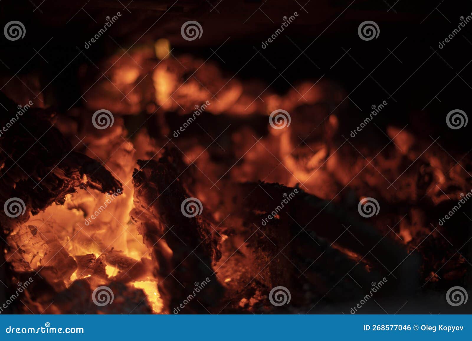 Burning of Firewood in Hearth. Flames of Pyre Stock Photo - Image of ...