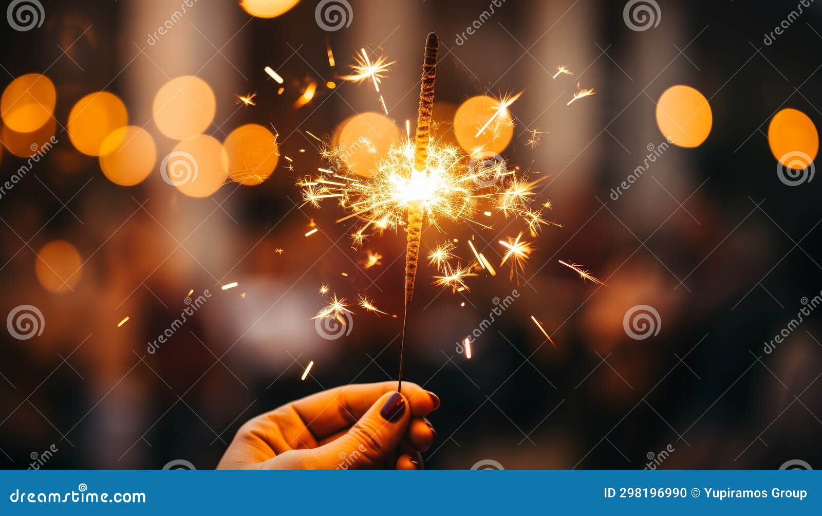 Burning Firework Display Ignites Celebration, Lighting Up the Night ...