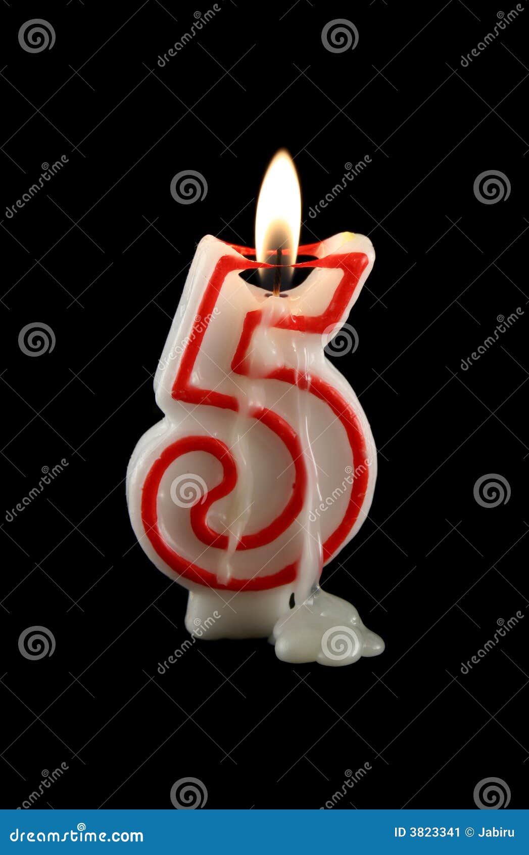 Burning Five Candle stock image. Image of alight, burned - 3823341