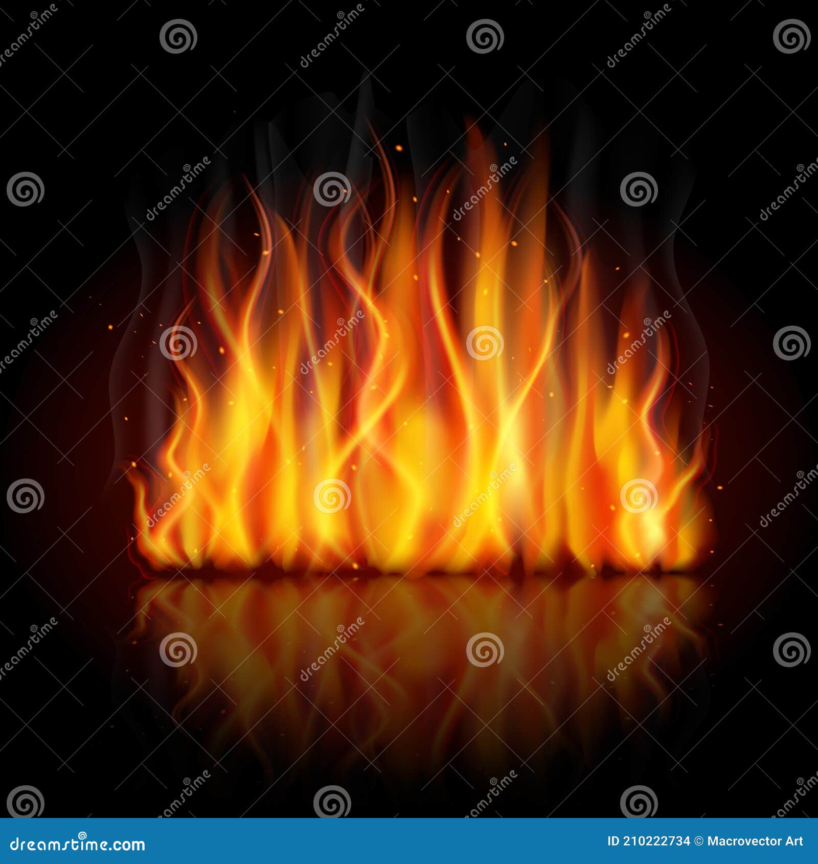 Burning flame background stock vector. Illustration of print - 210222734