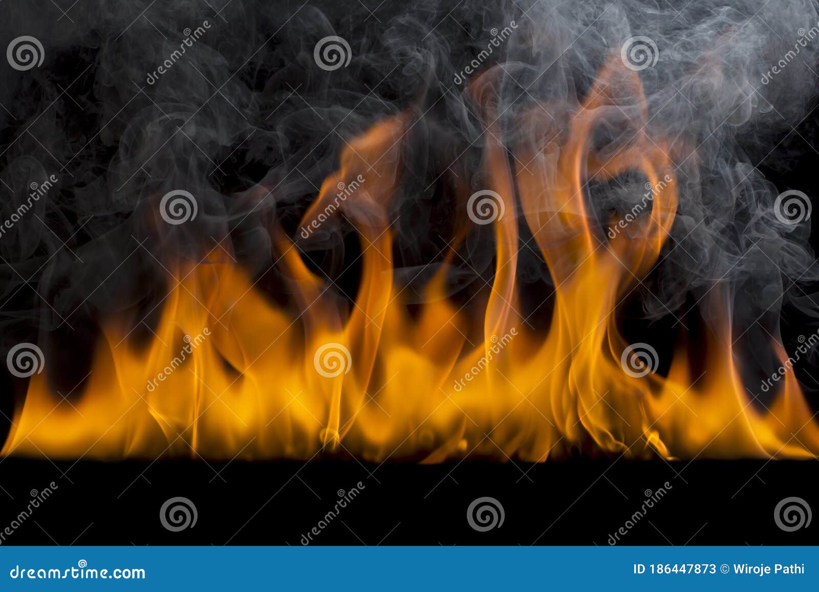 Burning Flame on a Black Background Stock Image - Image of black ...