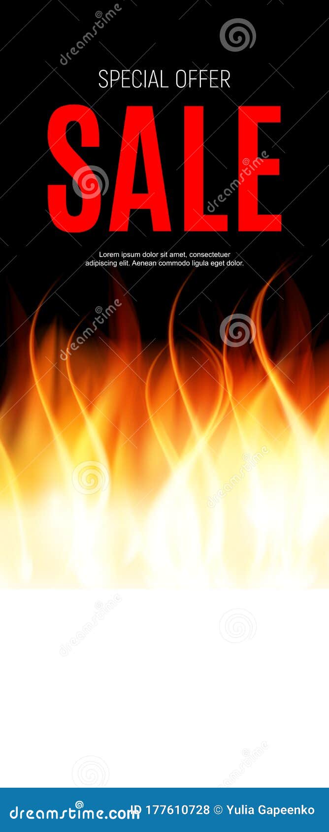 Burning Flame of Fire Sale Background. Vector Illustration Stock ...