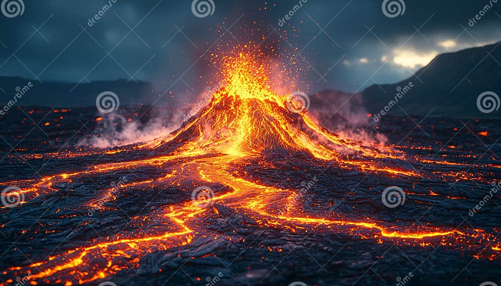 Burning Flame in Nature, Heat Wave Exploding Inferno Generated by AI ...