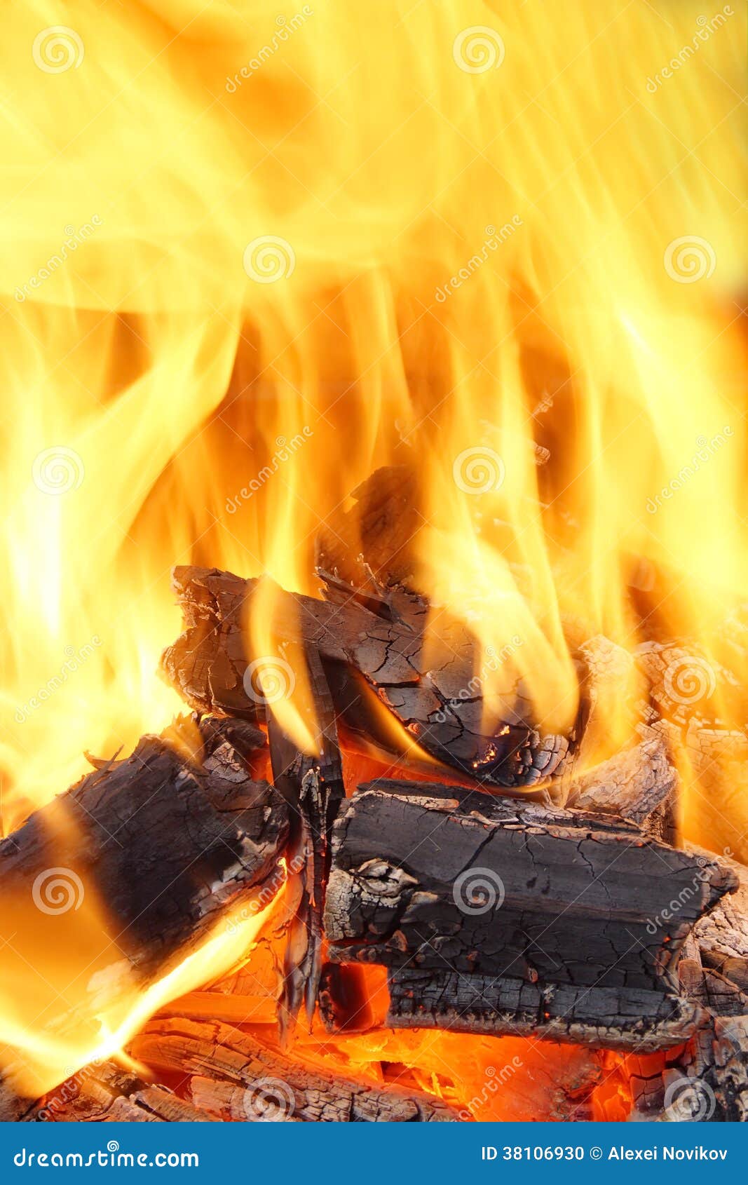 Burning Flames And Glowing Coal In BBQ, Warm Orange Bonfire With Pieces ...
