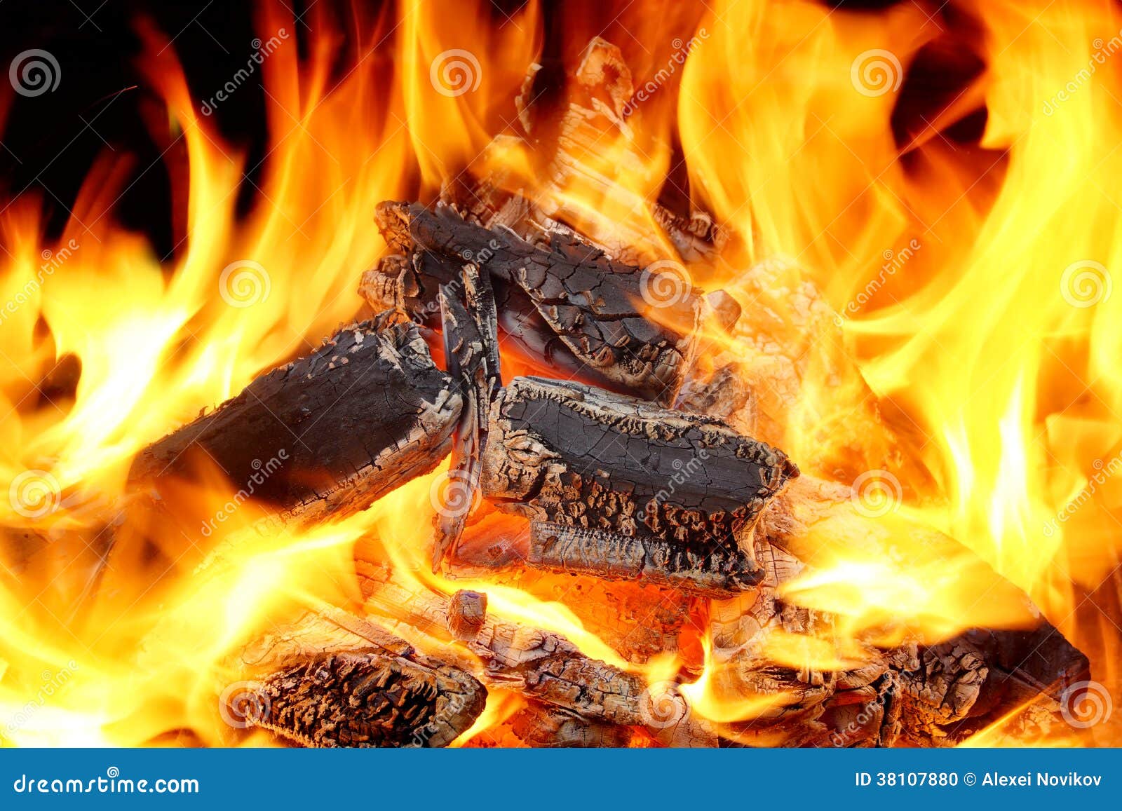 Burning Flames And Glowing Coal In BBQ, Warm Orange Bonfire With Pieces ...