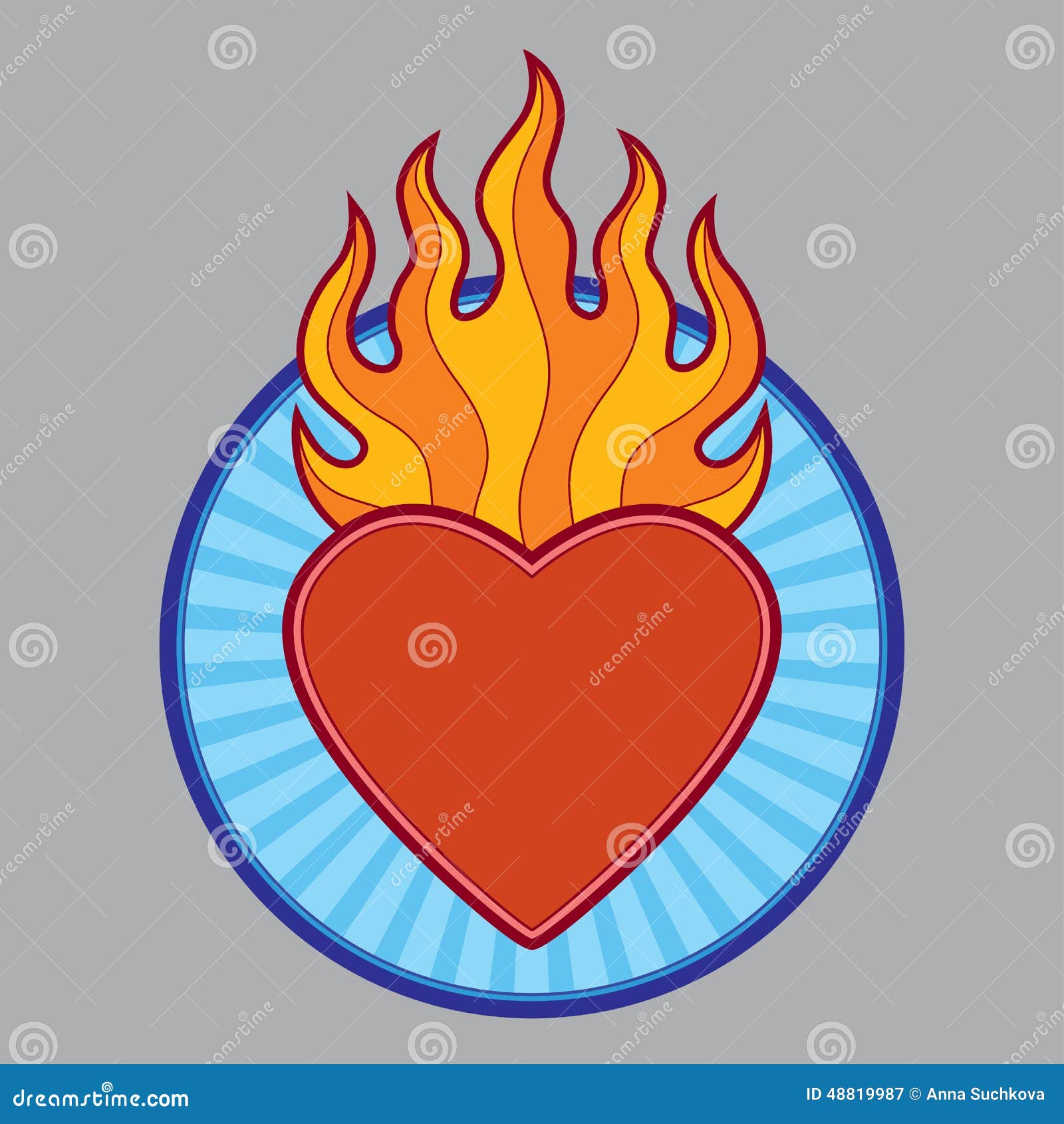 Burning flaming heart stock illustration. Illustration of burn - 48819987