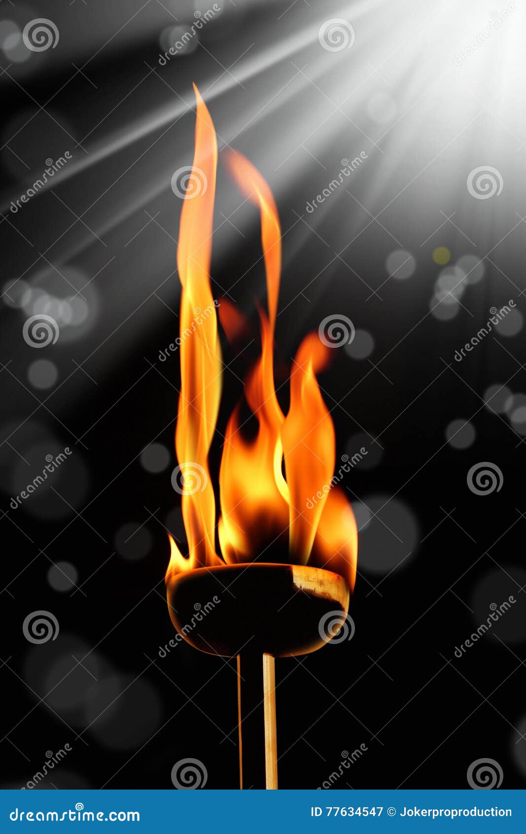 Burning flaming torch stock image. Image of heat, concept - 77634547