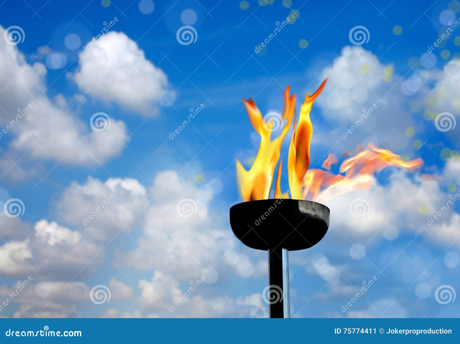 Burning flaming torch stock image. Image of torch, smoke - 75774411