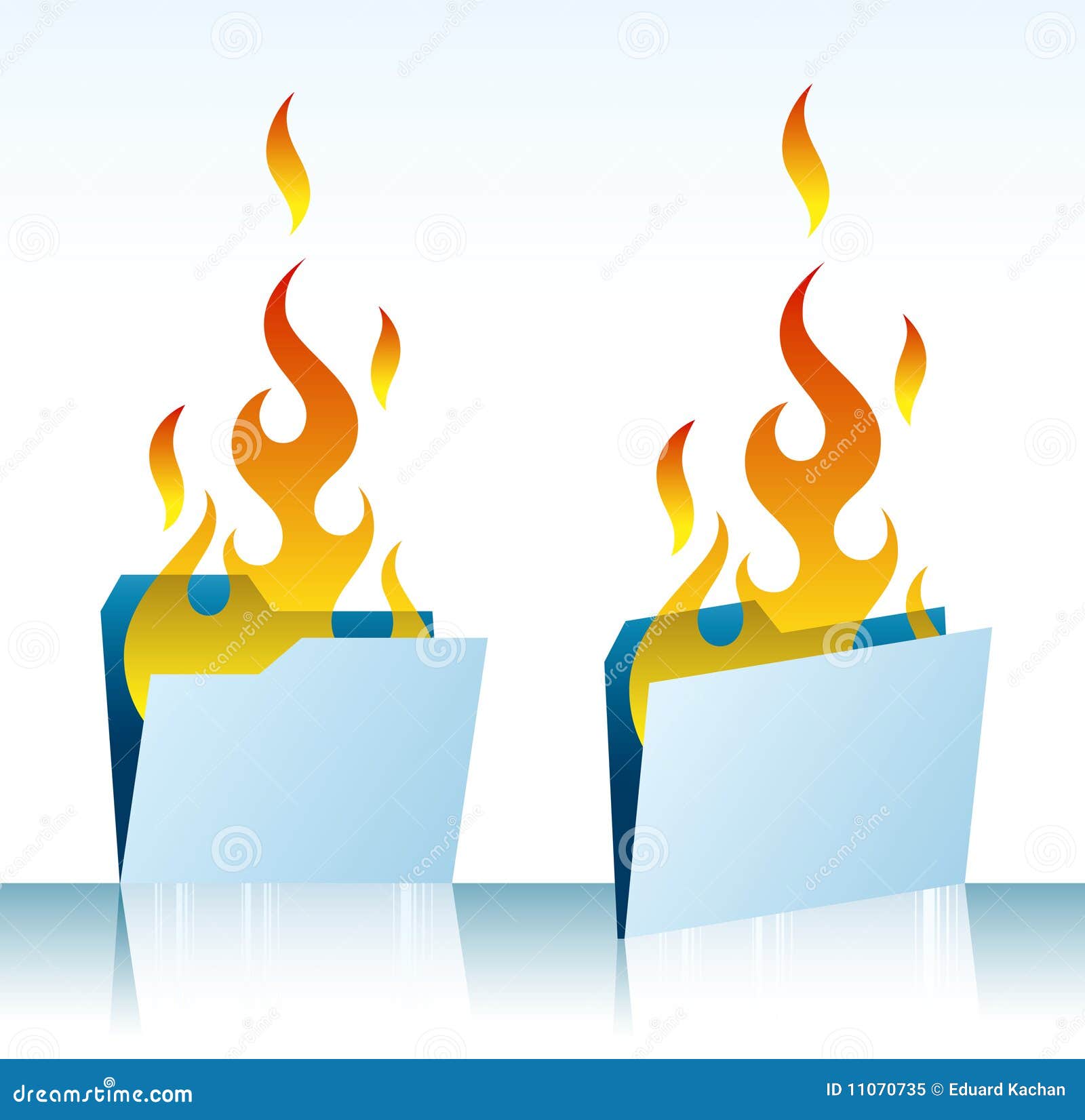 Burning folders stock vector. Illustration of reflection - 11070735