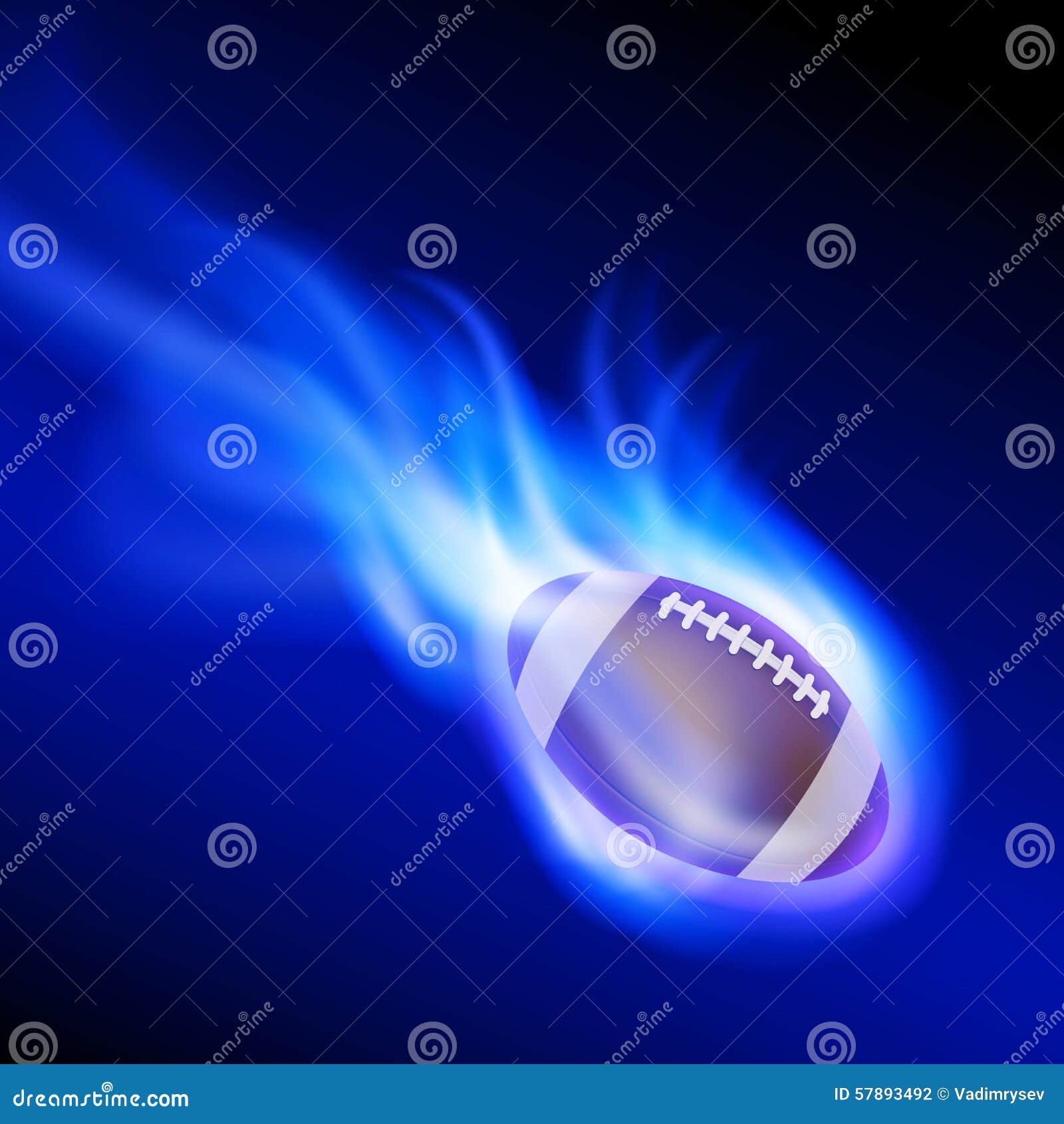 Burning Football on Blue Fire Stock Vector - Illustration of background ...