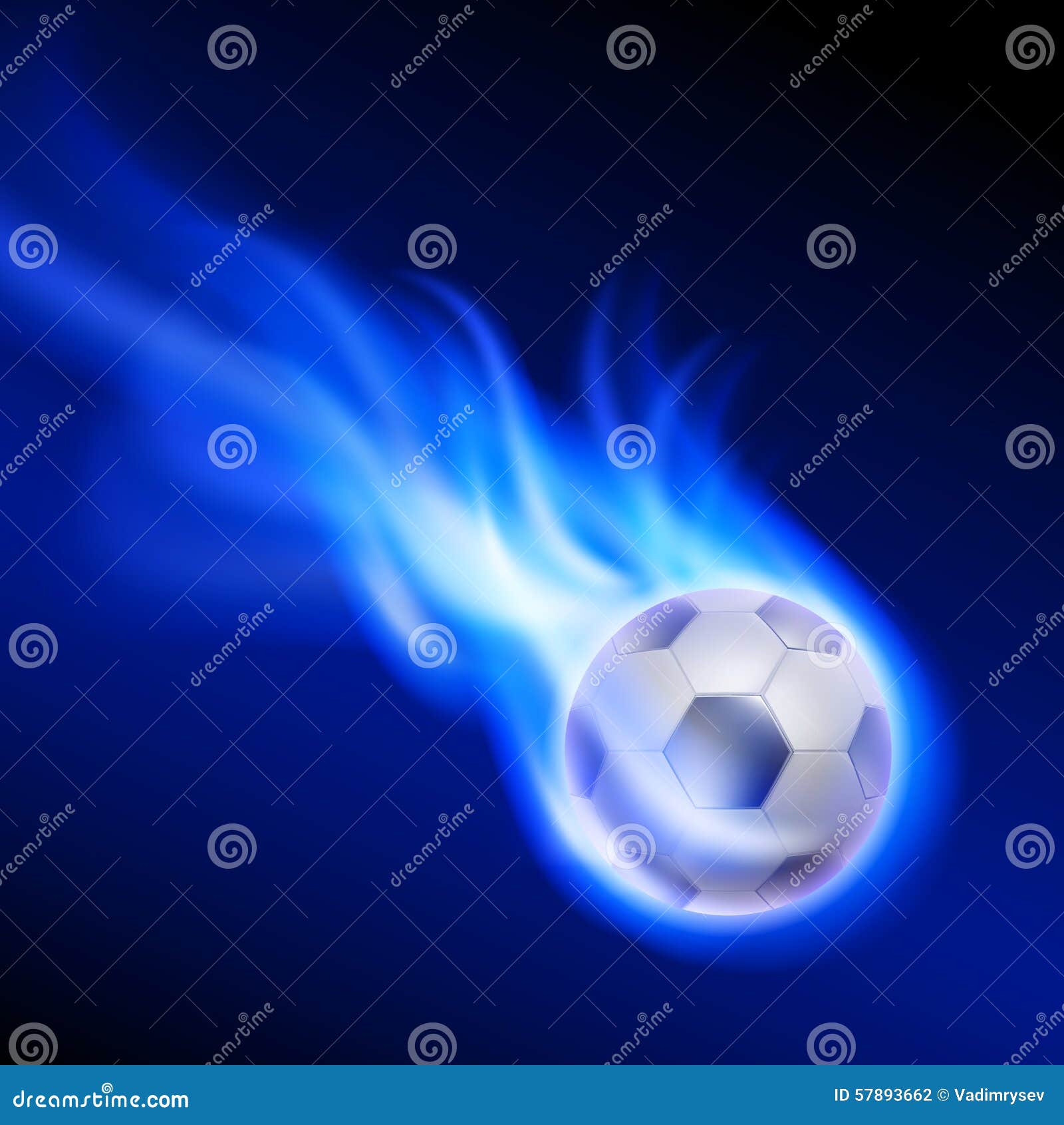 Burning Football on Blue Fire Stock Vector - Illustration of flame ...