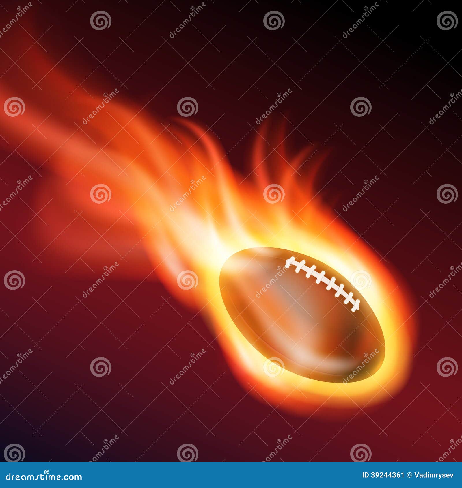 Burning football. stock vector. Illustration of legend - 39244361