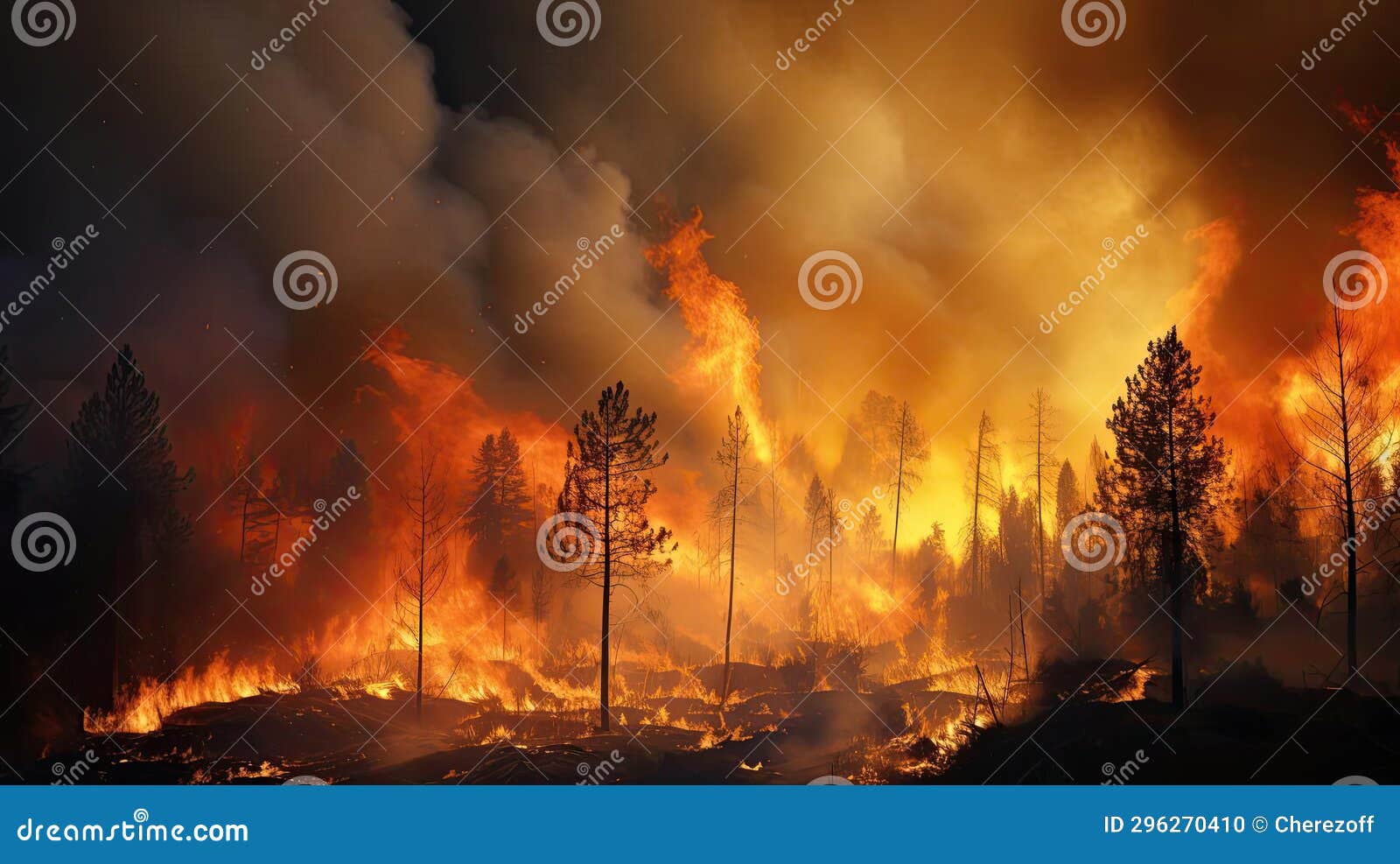 Burning Forest, Fire and Smoke. Human Impact on the Planet S Climate ...