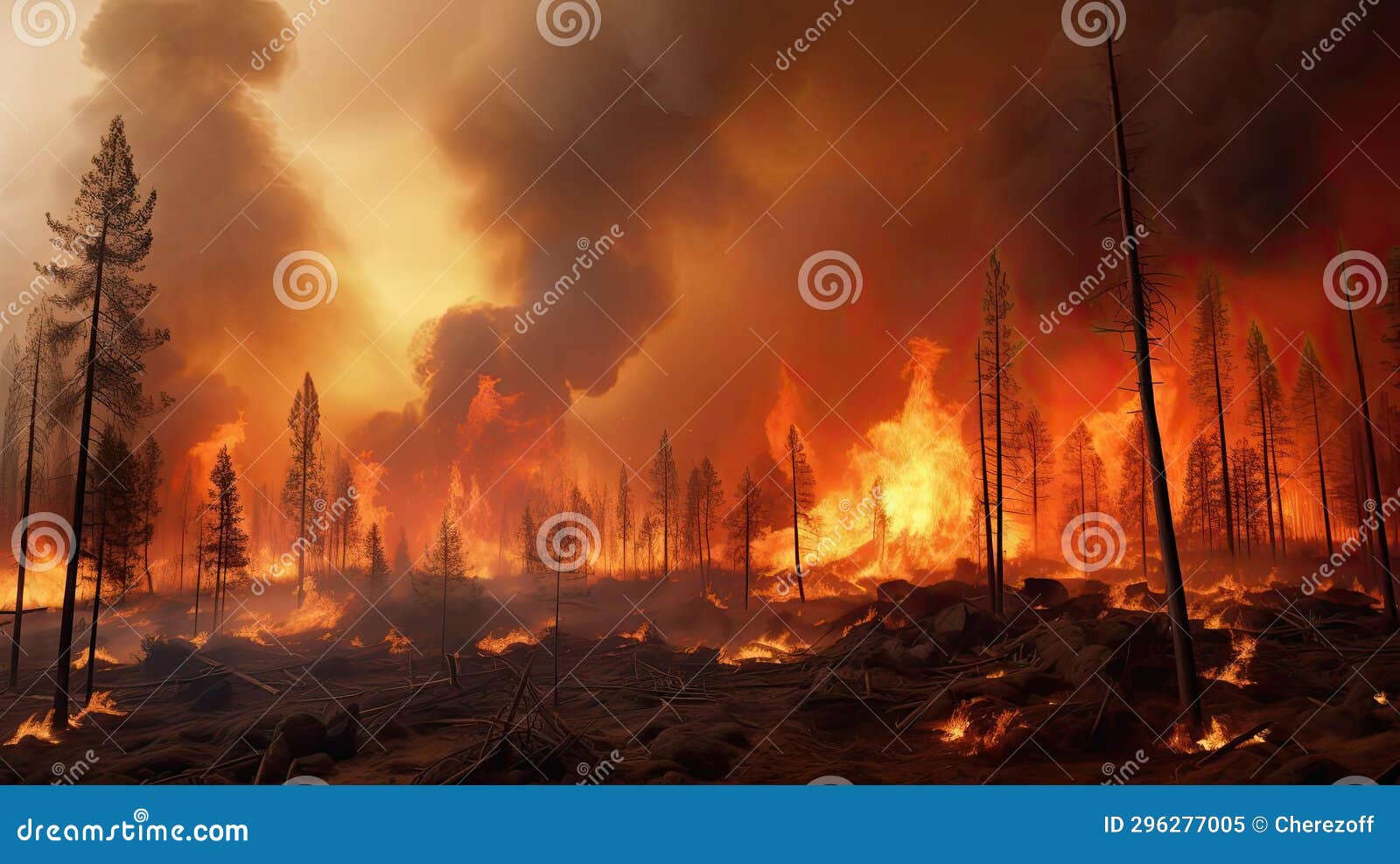 Burning Forest, Fire and Smoke. Human Impact on the Planet S Climate ...