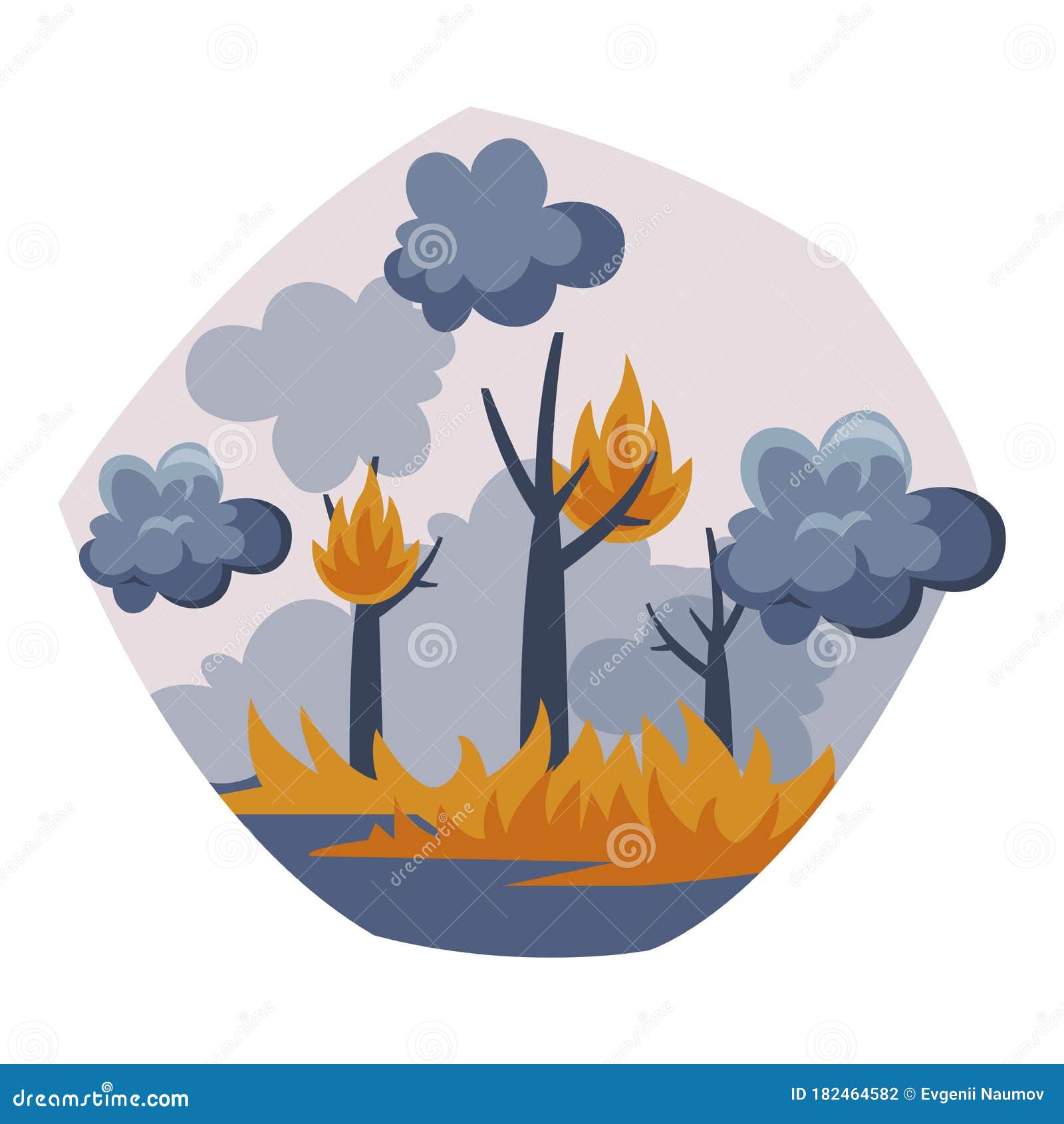 Burning Forest, Tree in Fire Flame, Nature Disaster, Air Pollution ...