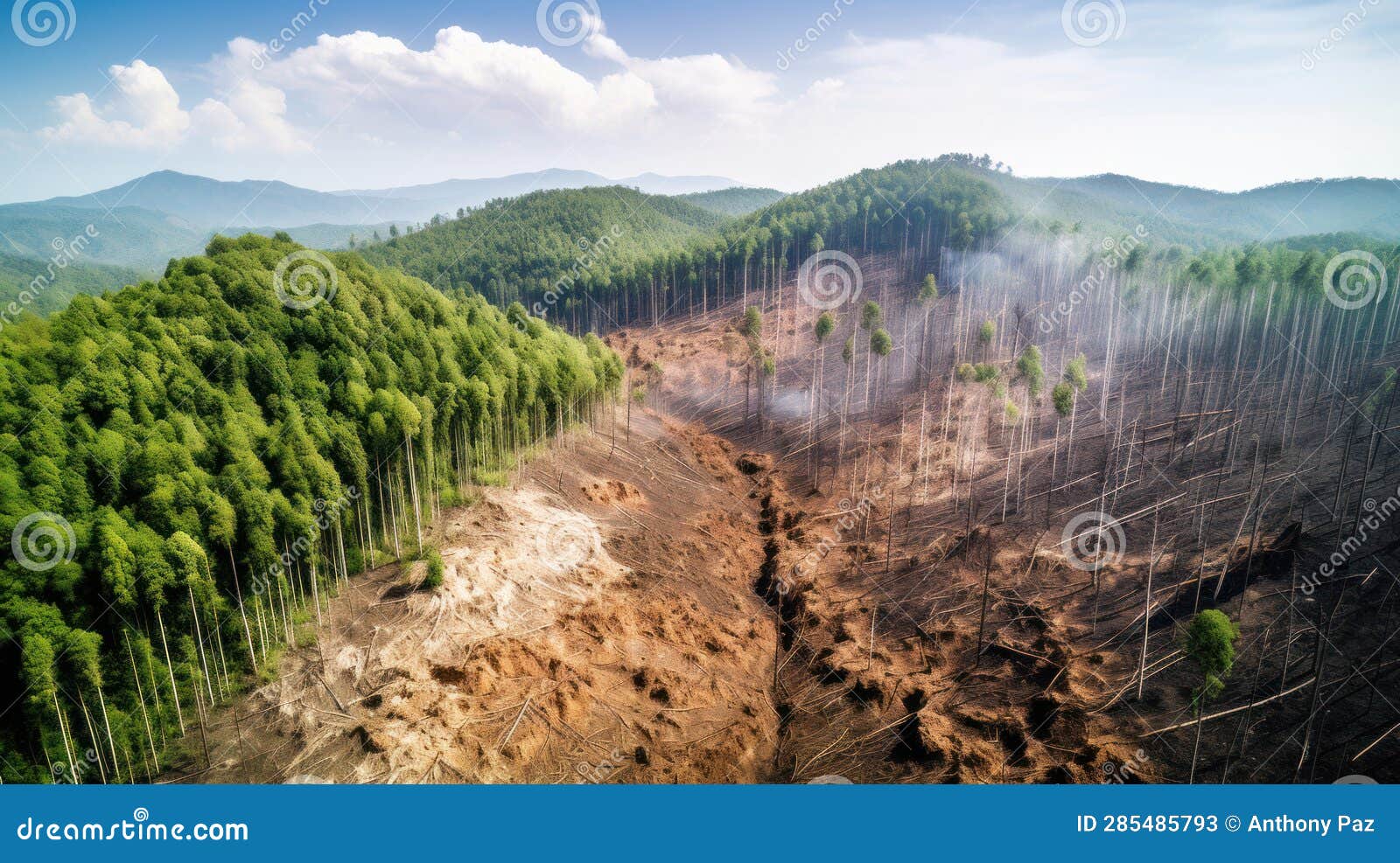 Burning Forests: The Devastating Impact Of Deforestation. Generative AI ...