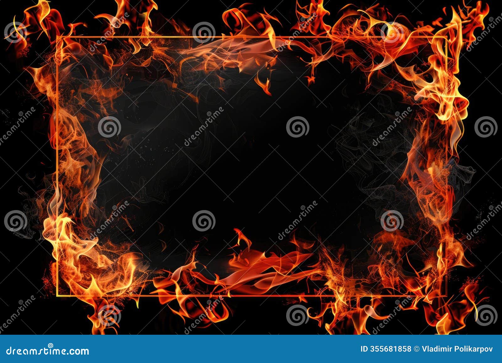 A Burning Frame on a Dark Background, Suitable for Use in Designs ...