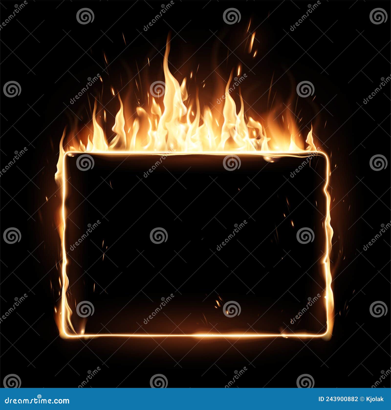 Burning Frame. a Special Transparent Smoke Effect. Highly Realistic ...