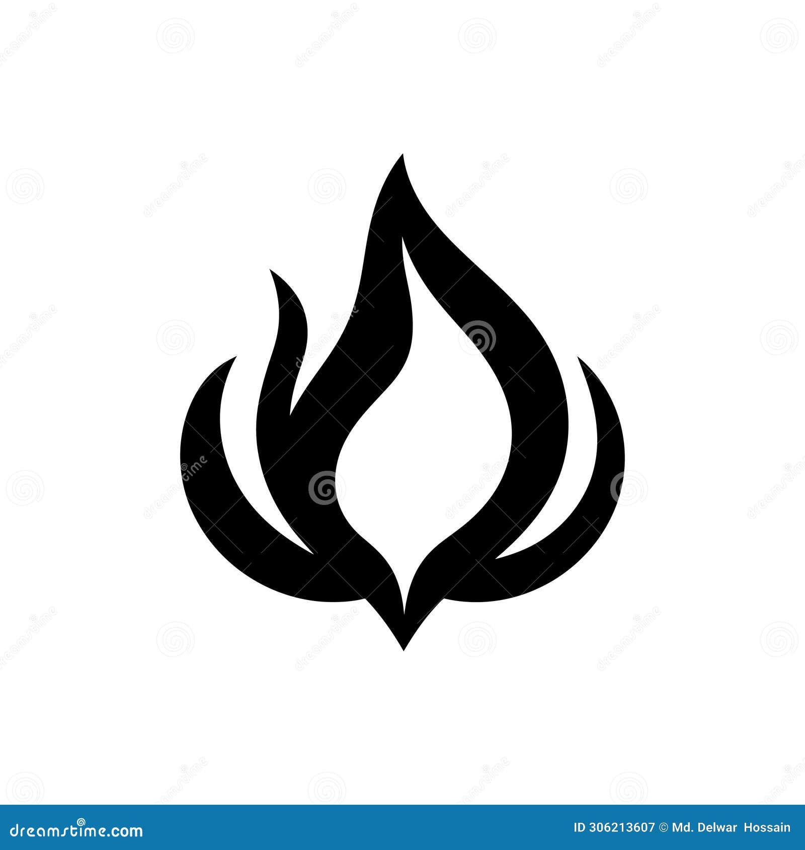 Burning fury flame icon stock vector. Illustration of symbol - 306213607