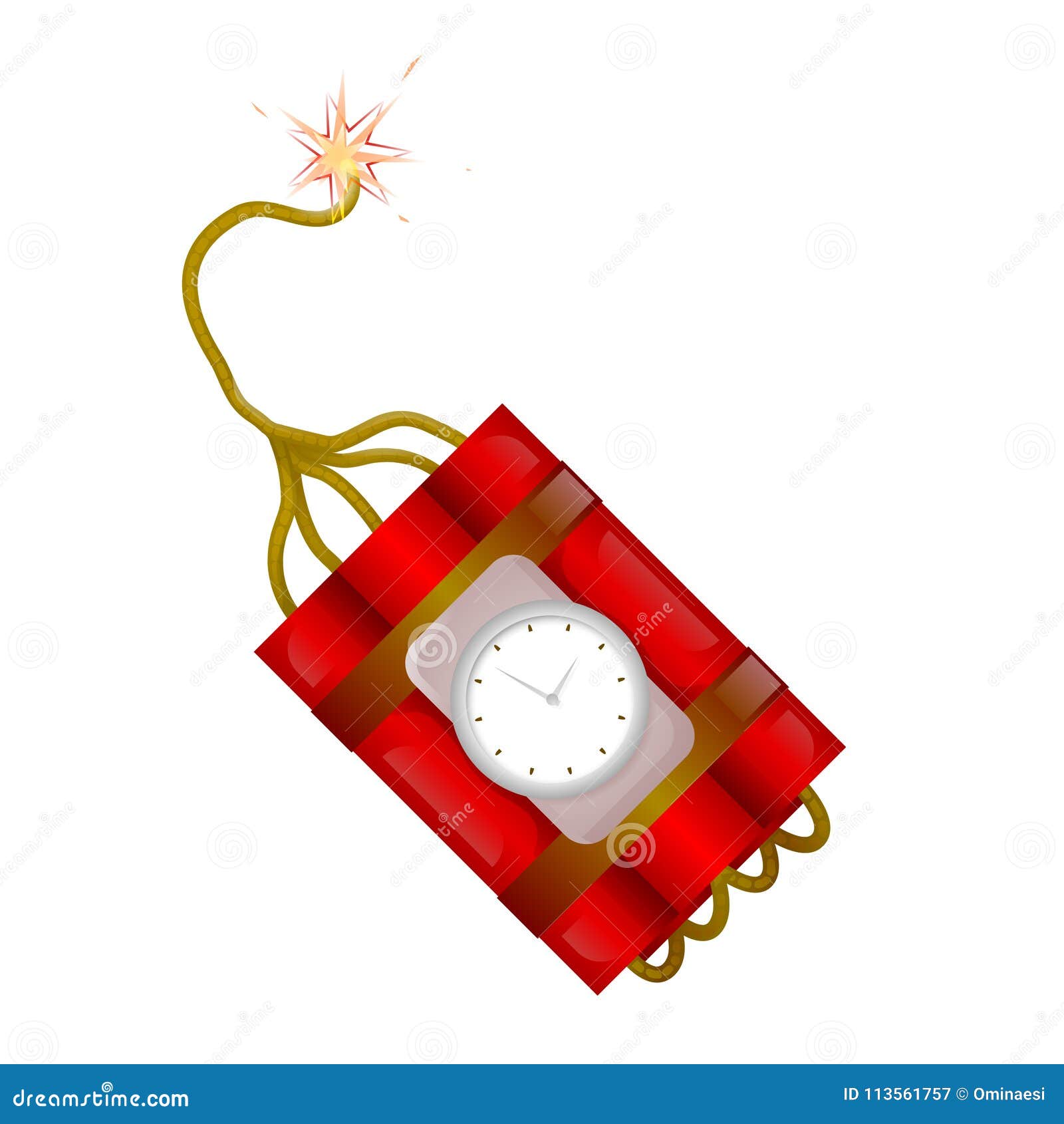Burning Fuse Dynamite Timer Clock Bomb Explosion Icon Vector ...