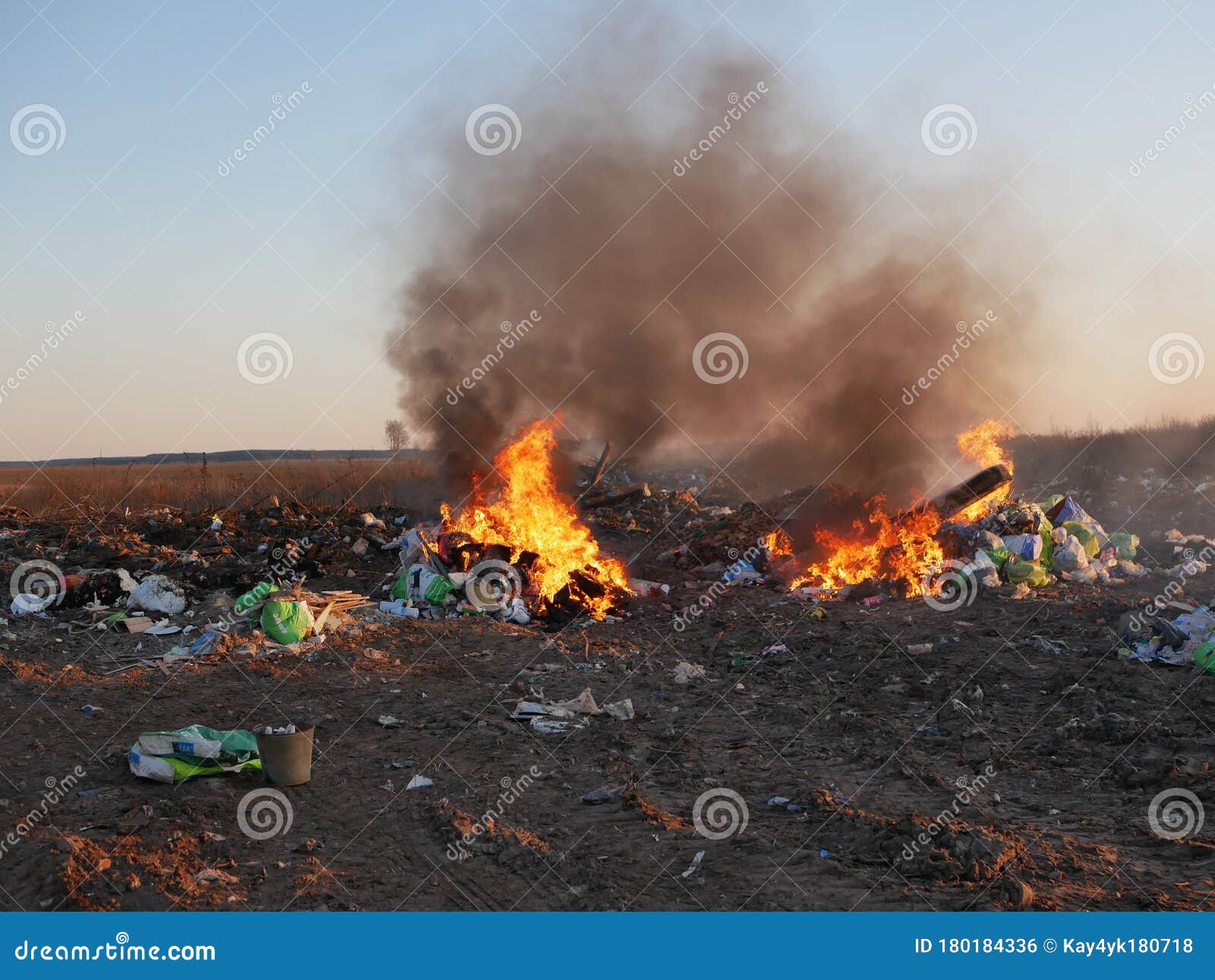 Burning Garbage Close Up. Burning Garbage. Concern for the Environment ...